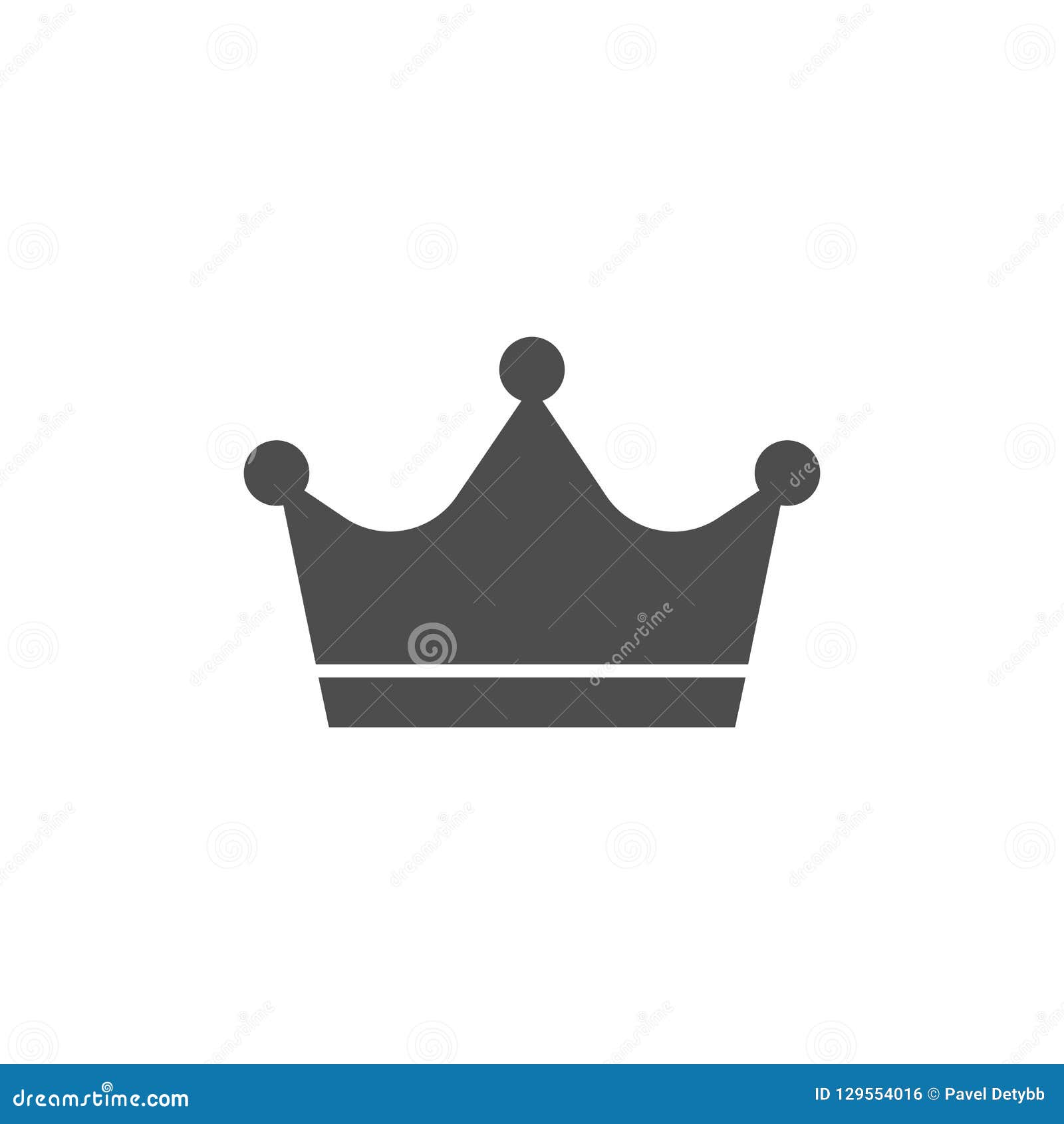 Crown Icon. Grey on White Background. Vector Illustration, Flat Design ...