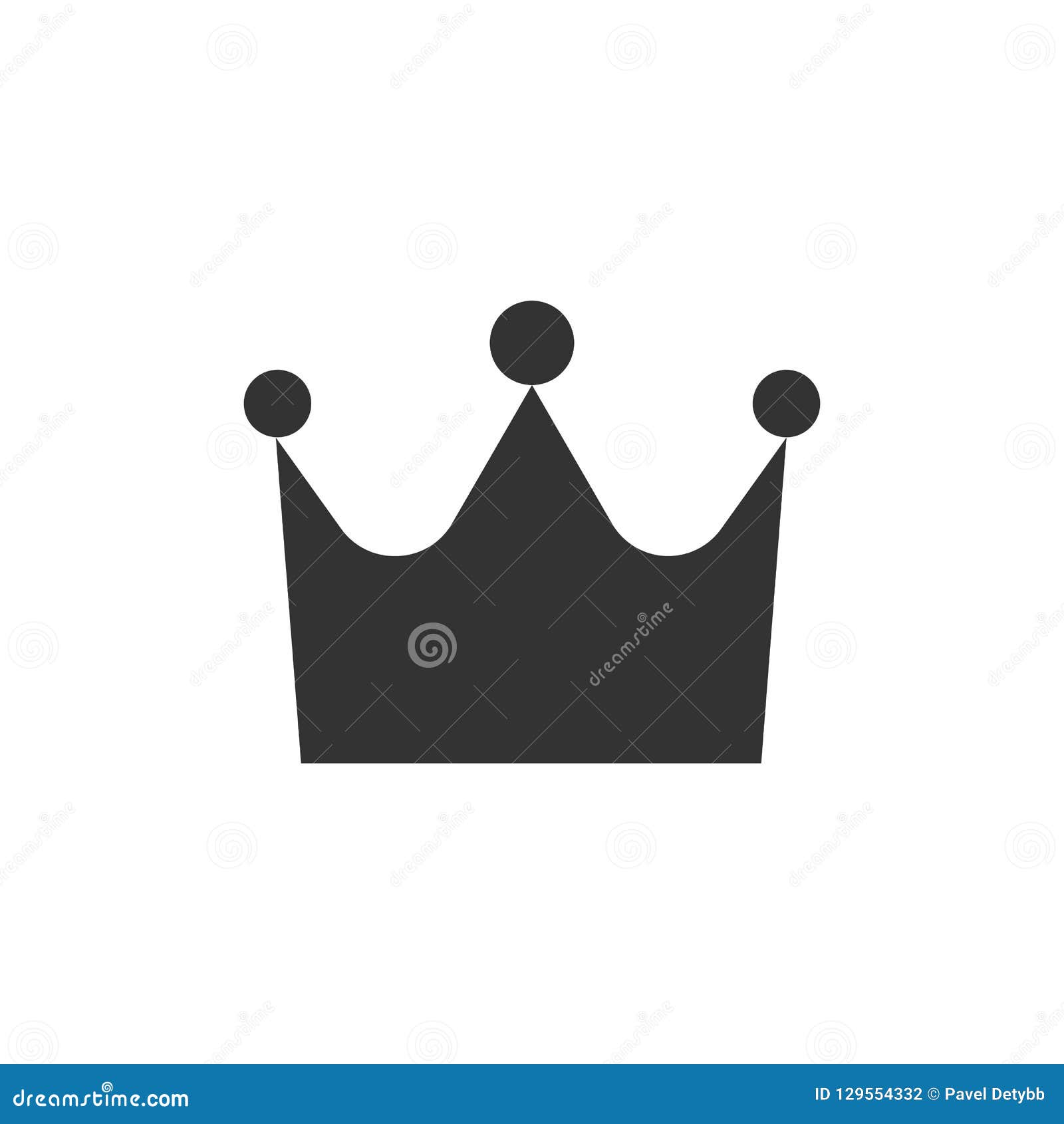 Crown Icon. Grey on White Background. Vector Illustration, Flat Design ...