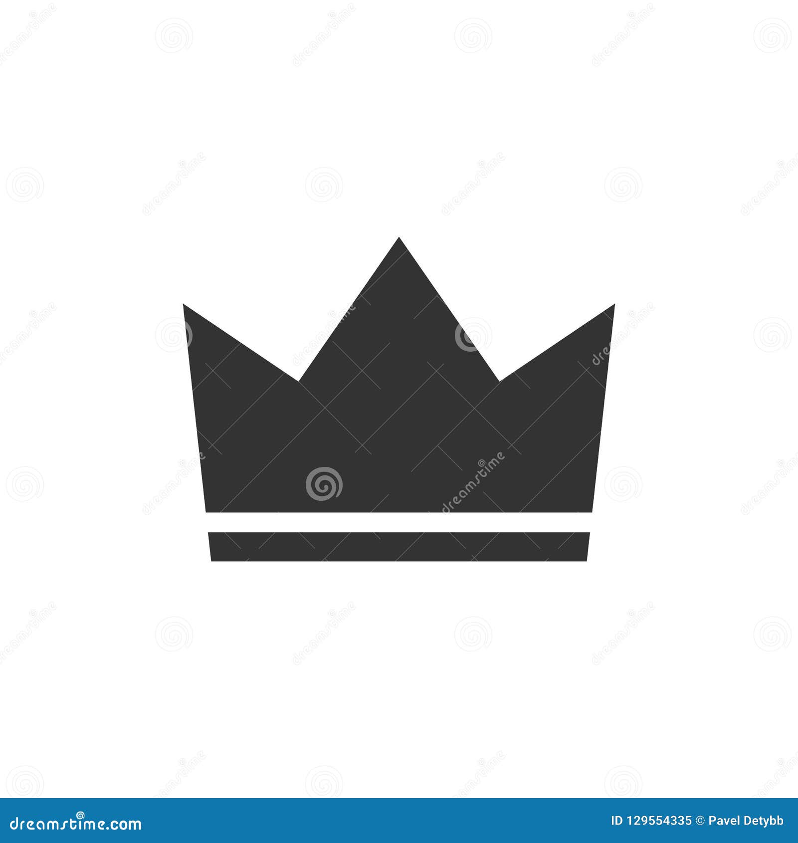 Crown Icon. Grey on White Background. Vector Illustration, Flat Design ...