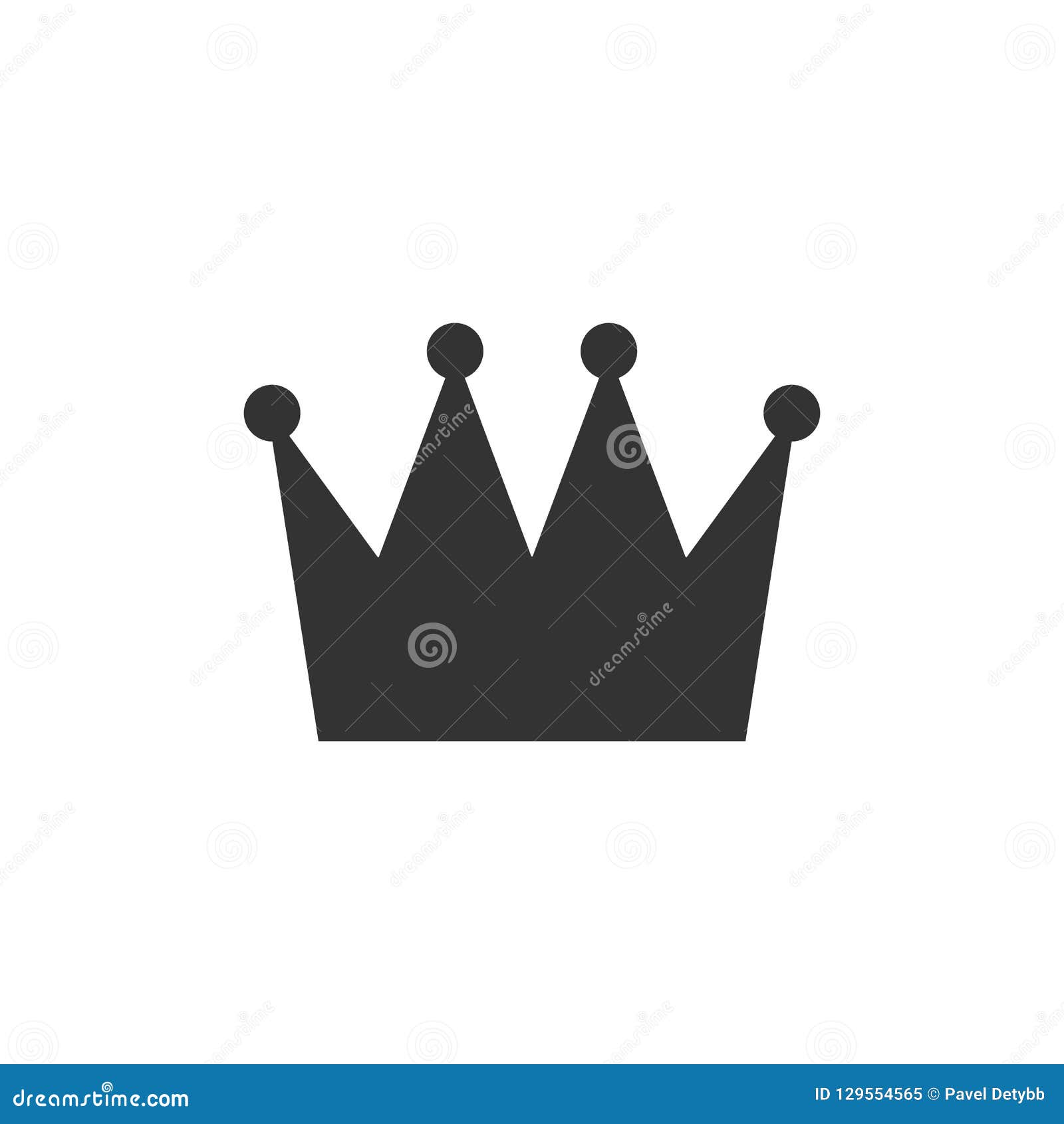 Crown Icon. Grey on White Background. Vector Illustration, Flat Design ...