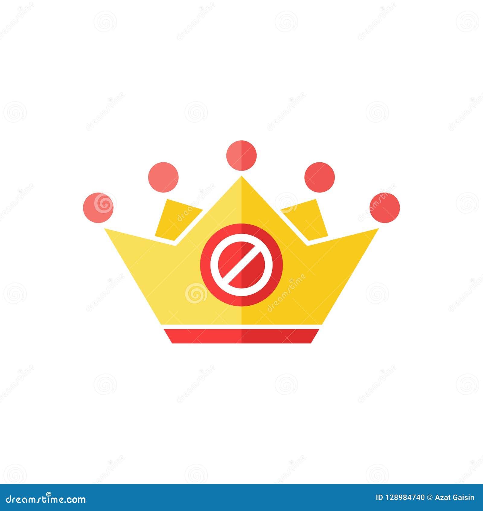 Crown Icon with Not Allowed Sign. Authority Icon and Block, Forbidden ...