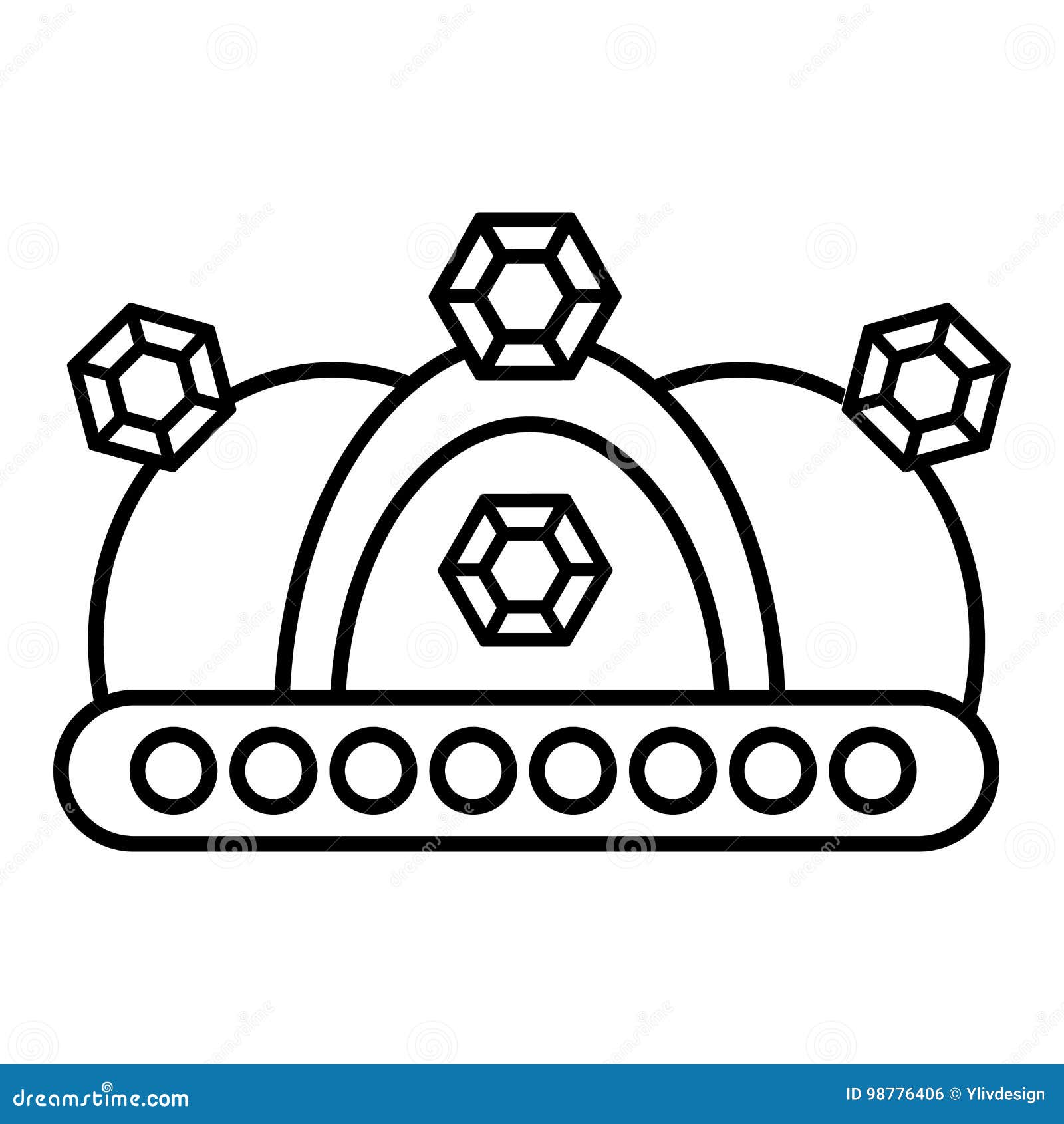 Crown Icon Outline Line Style Stock Vector Illustration Of