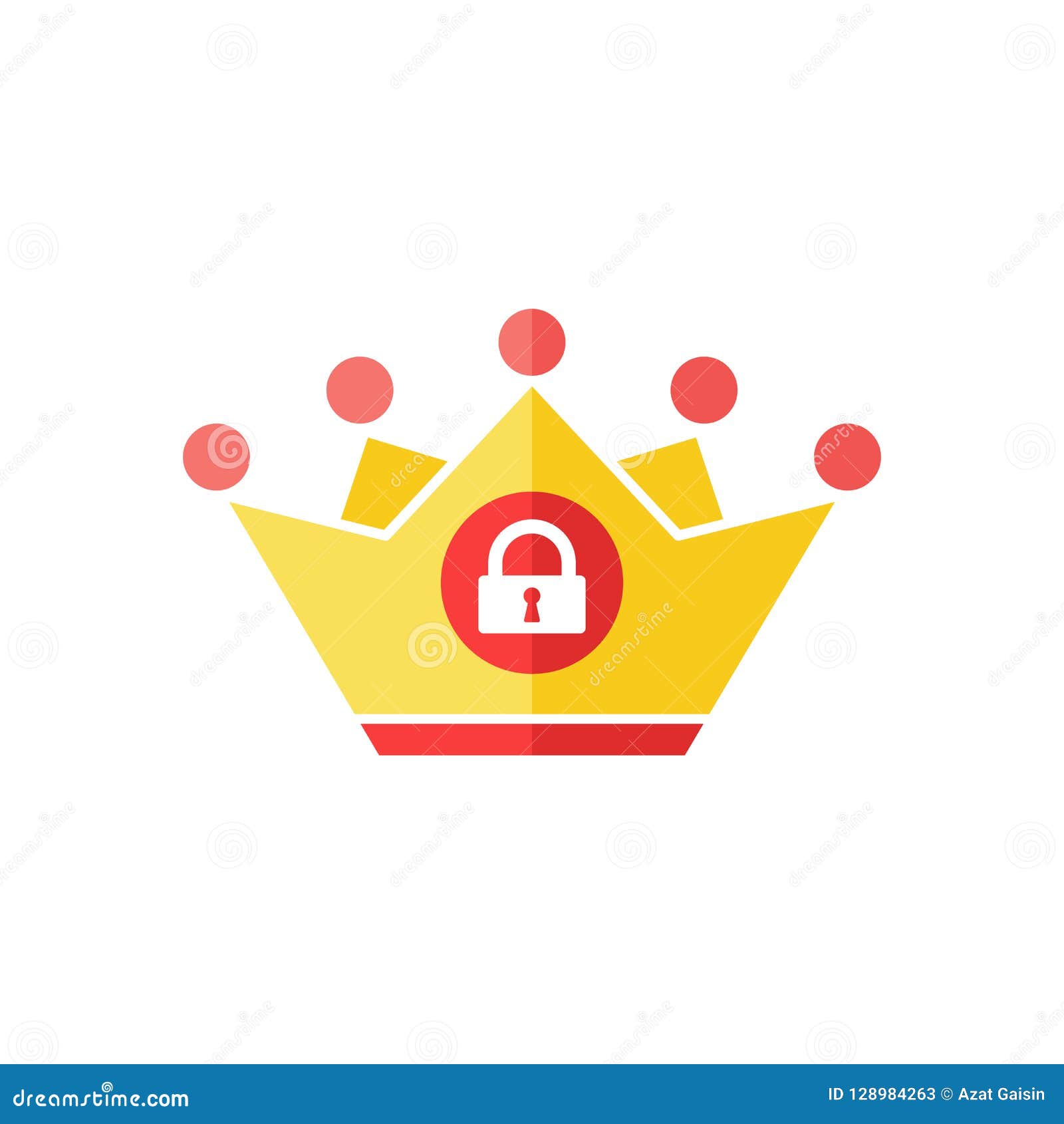 Crown Icon with Padlock Sign. Authority Icon and Security, Protection ...