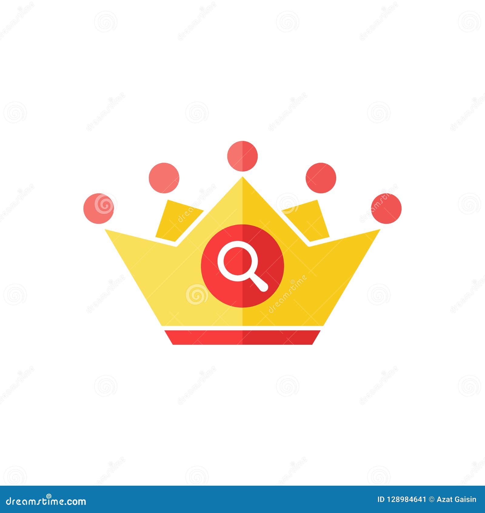 Crown Icon with Research Sign. Authority Icon and Explore, Find ... Crown Icon with Research Sign. Authority Icon and Explore, Find ...