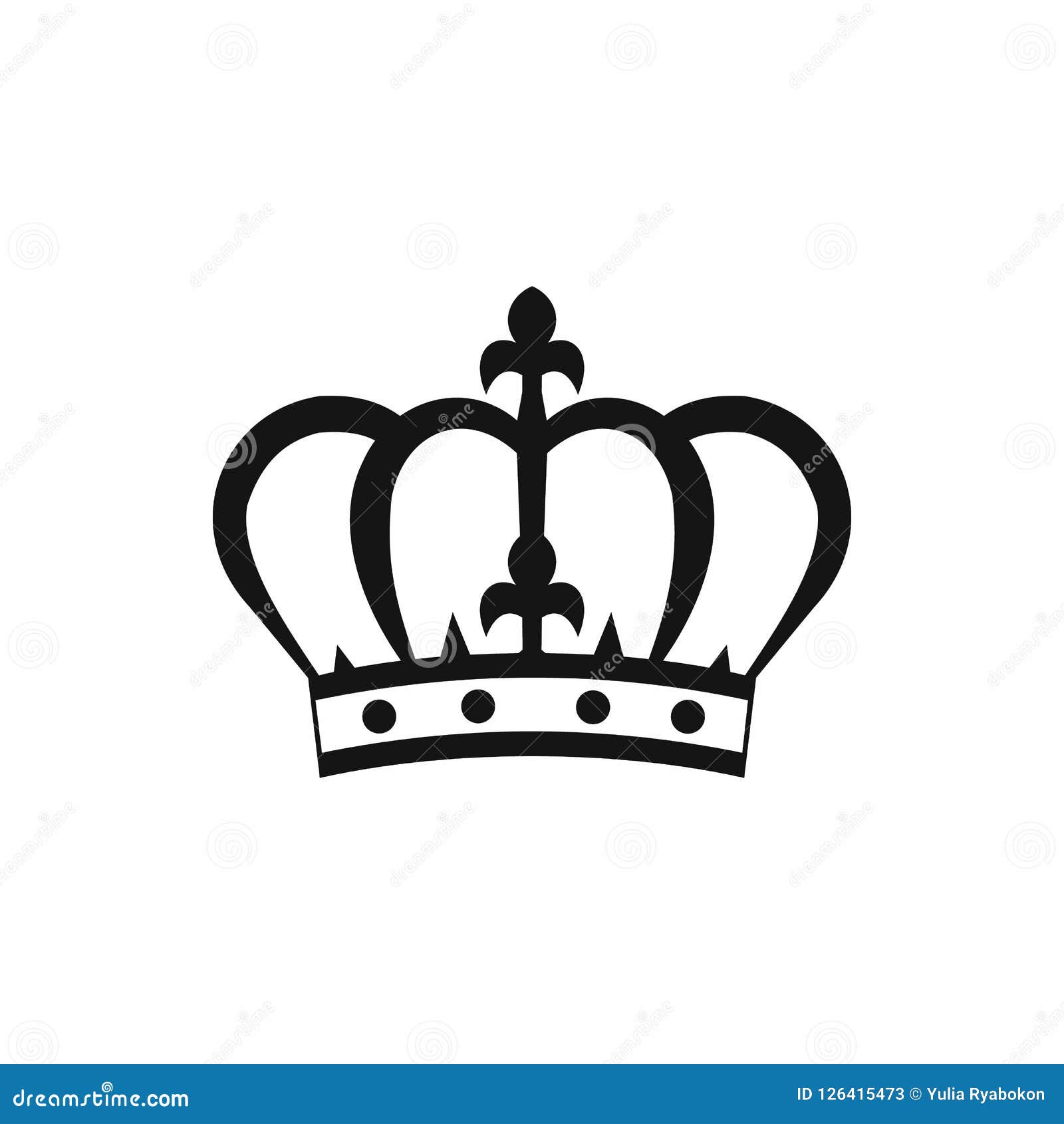 Crown icon in simple style stock illustration. Illustration of history ...