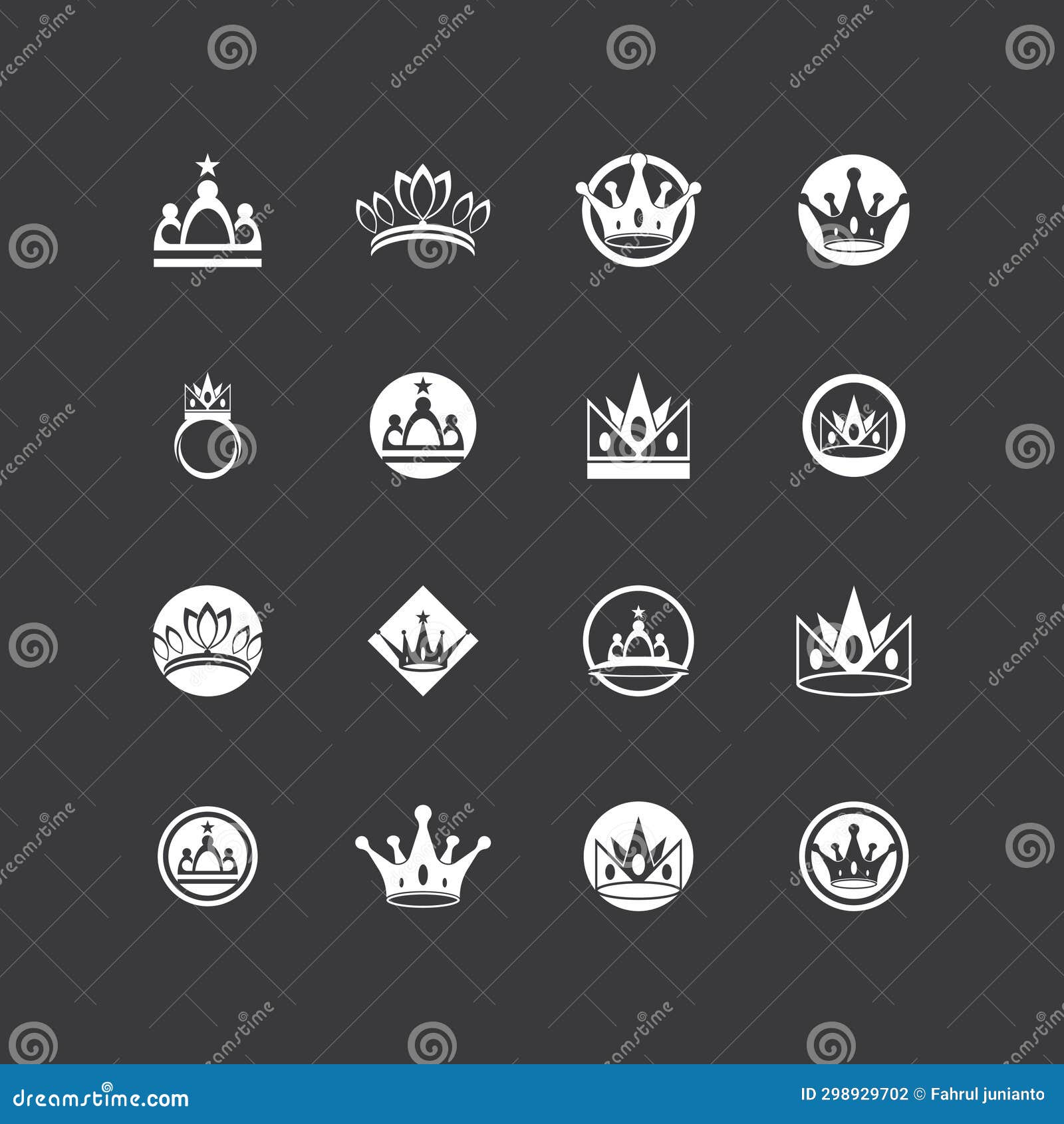 Crown Icon and Symbol Vector Template Stock Vector - Illustration of ...