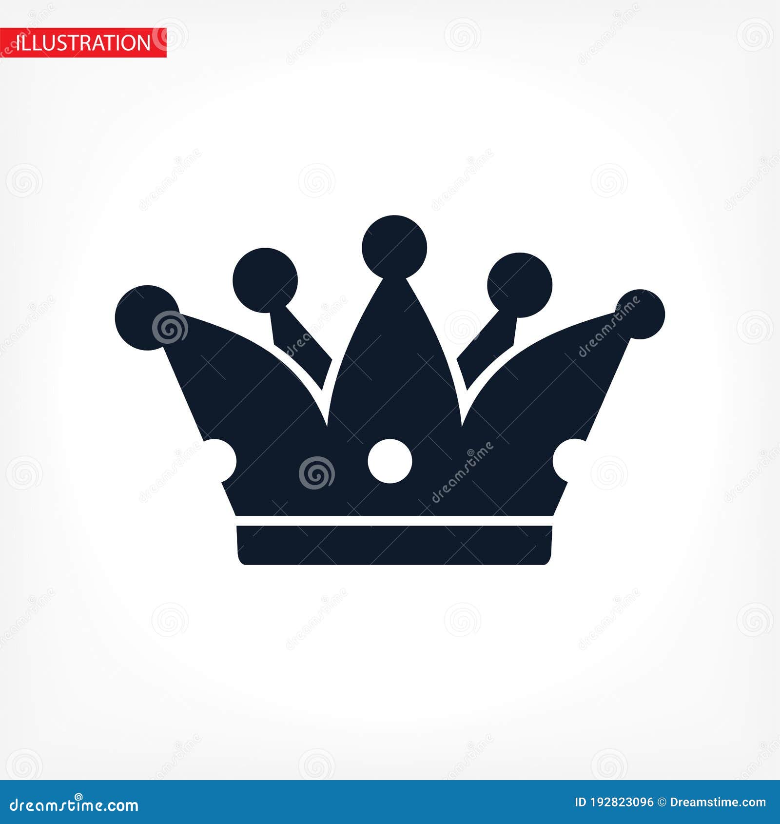 Crown Icon in Trendy Flat Style Isolated on Grey Background. Crown ...