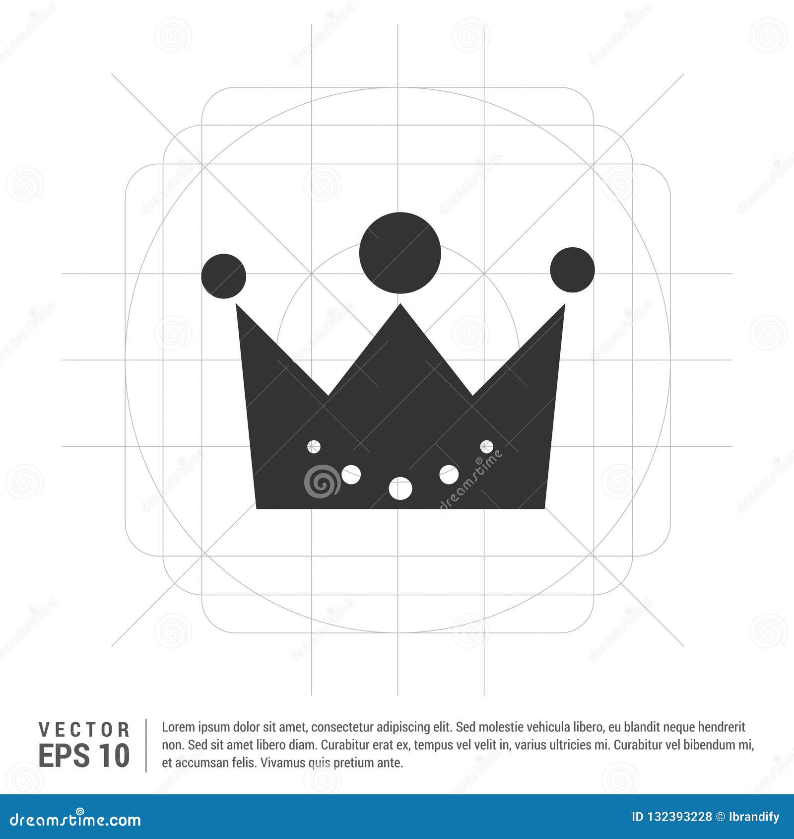 Crown icon stock vector. Illustration of graphic, king - 132393228