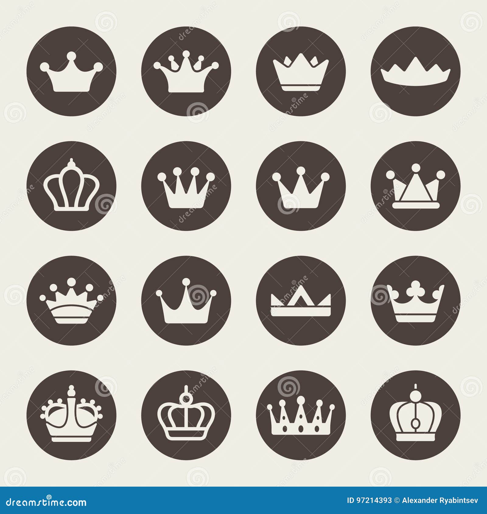 Crown icons stock vector. Illustration of elegance, element - 97214393