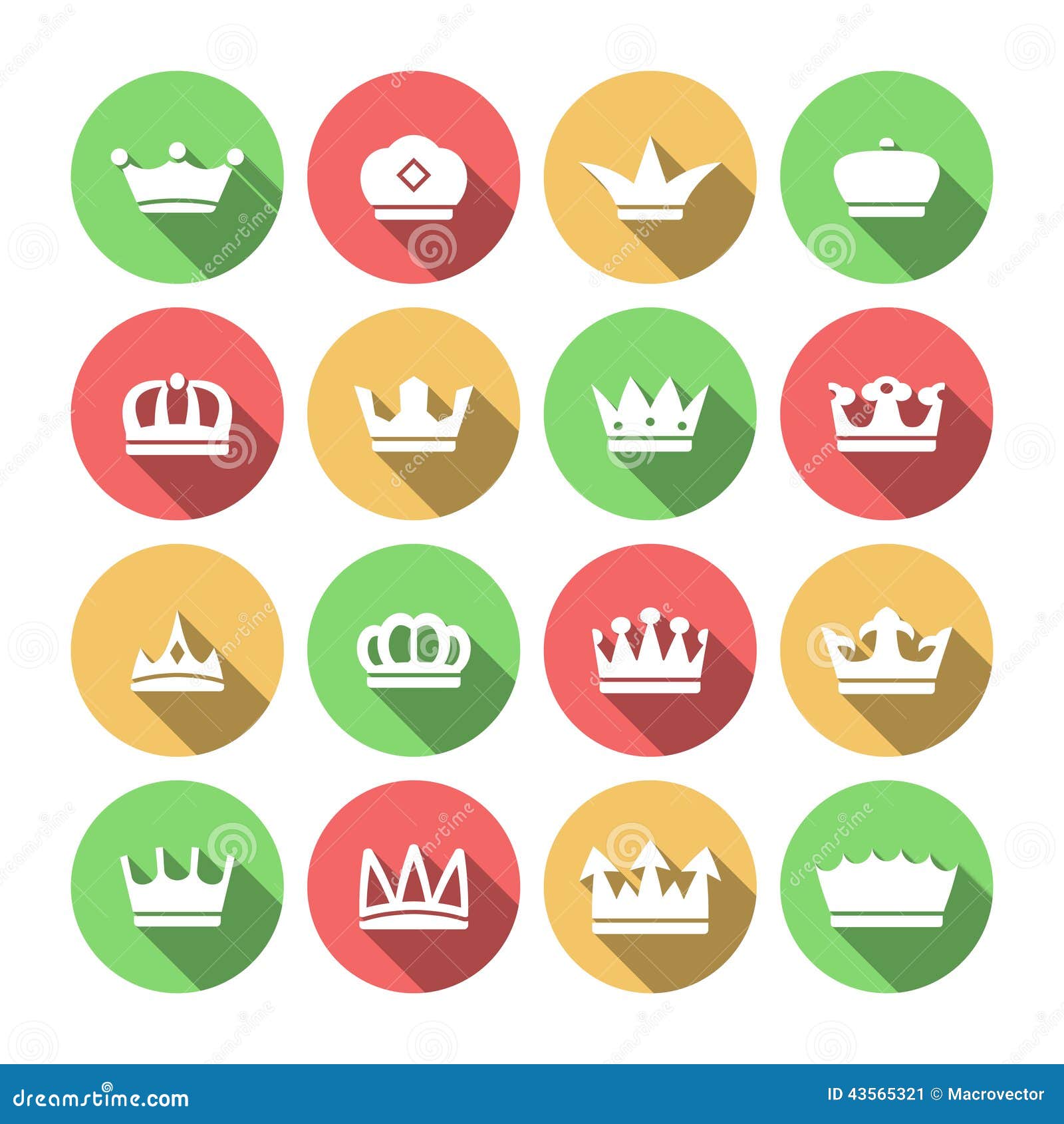 Crown Icons Set stock vector. Illustration of collection - 43565321