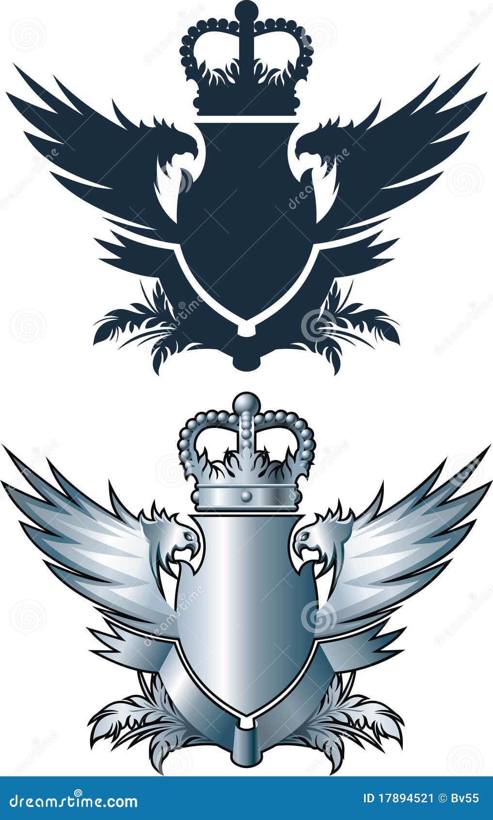 Crown and iron wings stock vector. Illustration of illustrations - 17894521