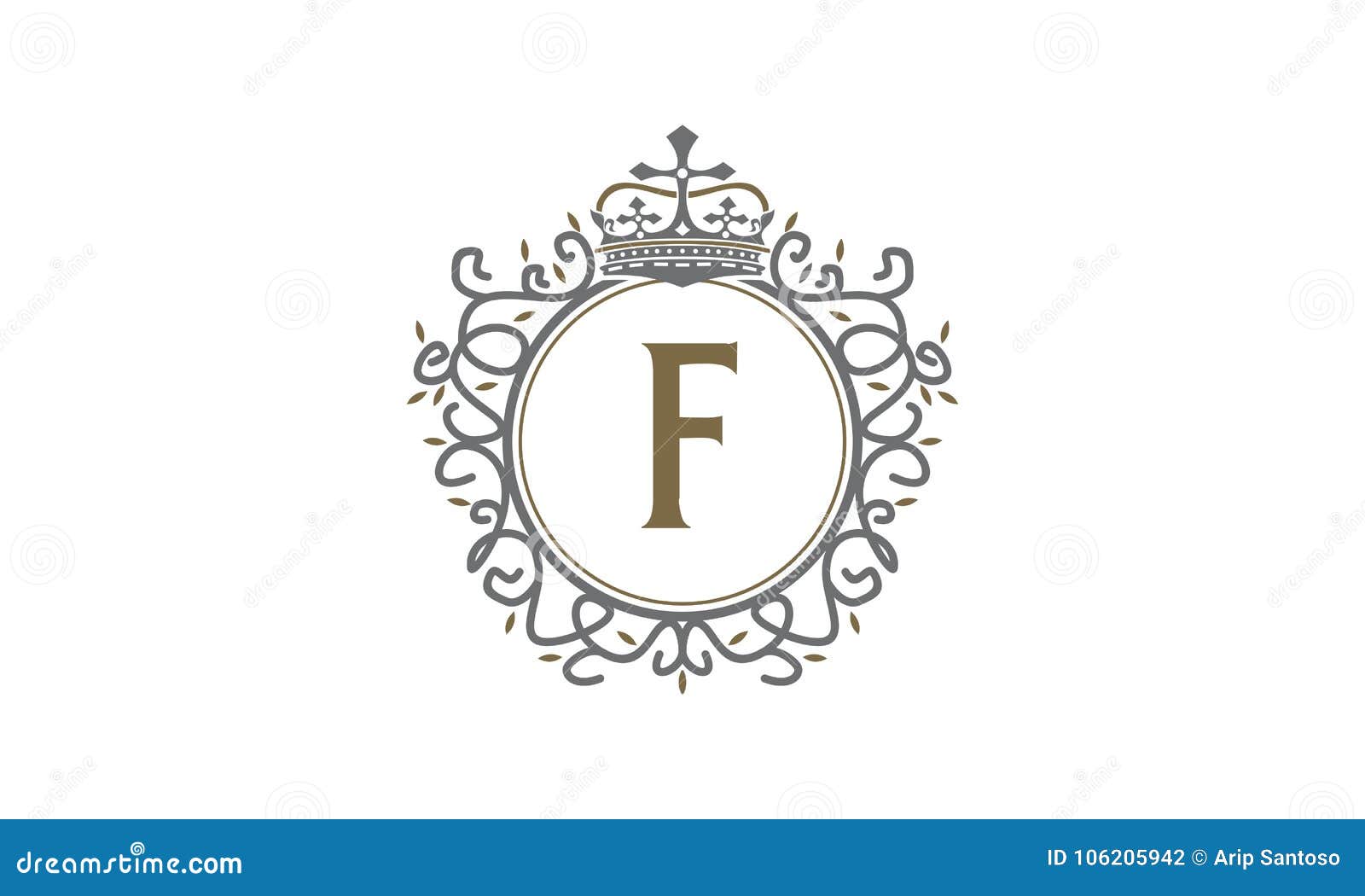 Crown Leaf Logo Initial F stock vector. Illustration of certificate ...