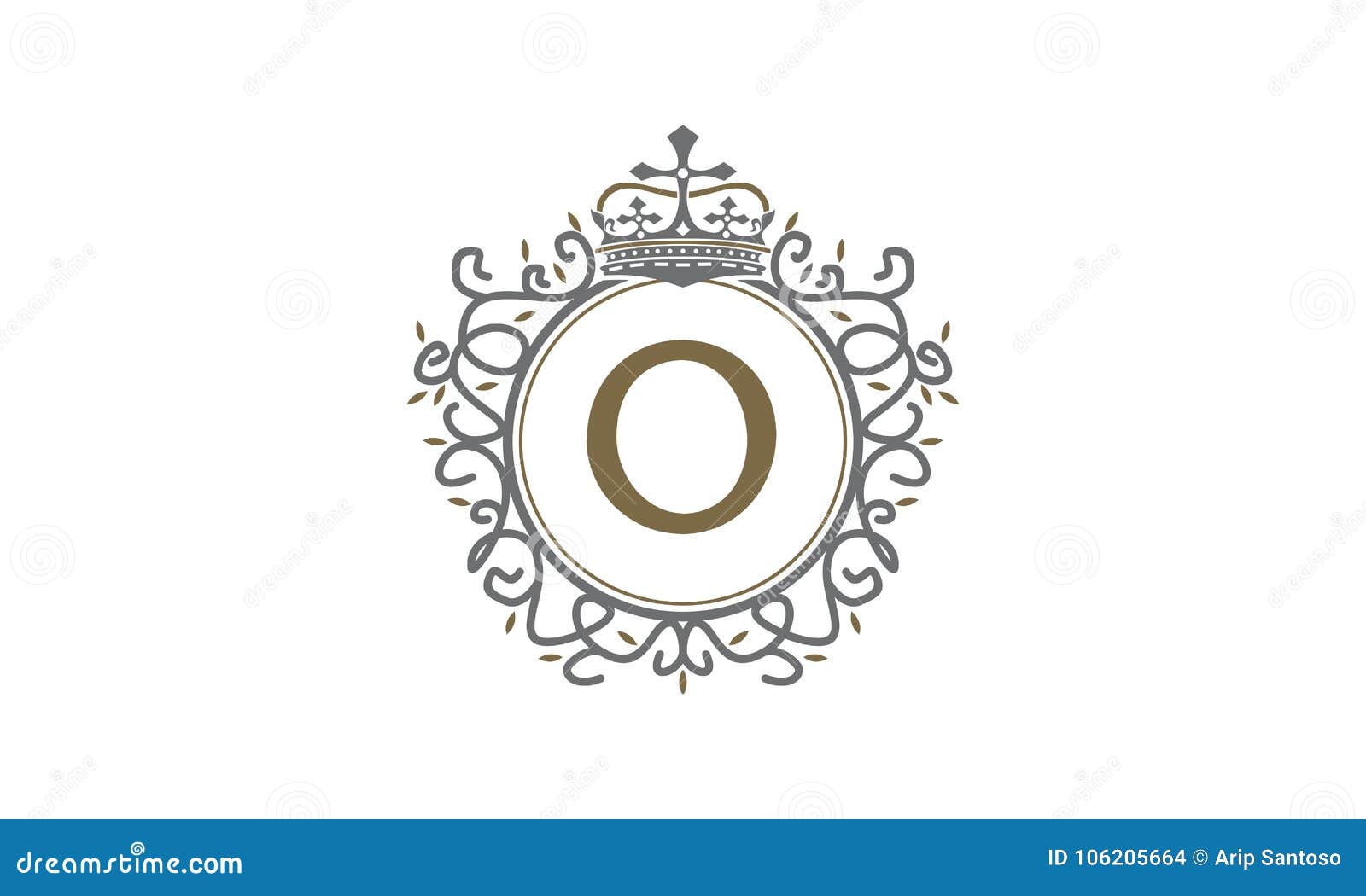 Crown Leaf Logo Initial O stock vector. Illustration of ornate - 106205664