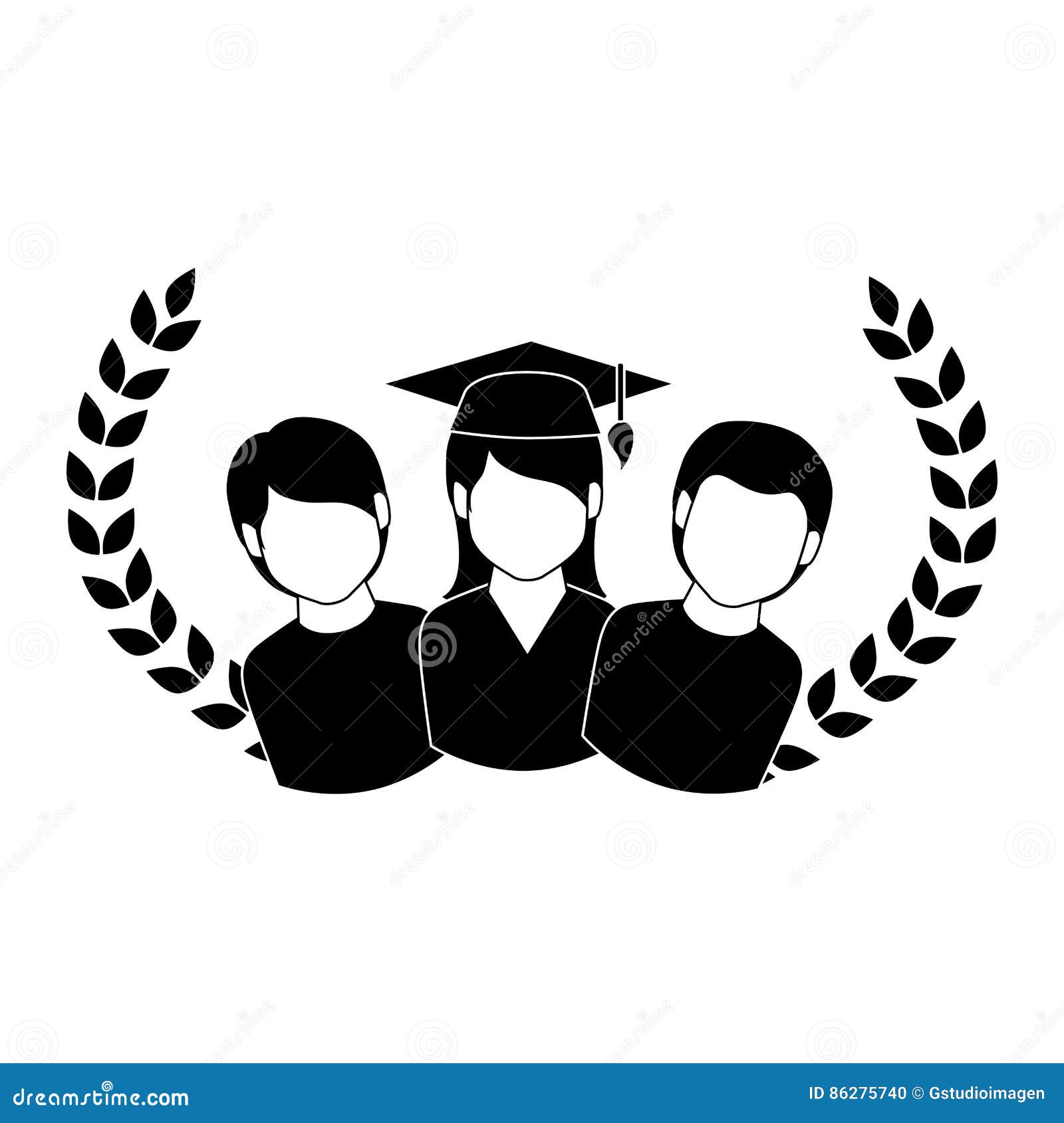 Teamwork Of Graduated People Icon Vector Illustration | CartoonDealer ...