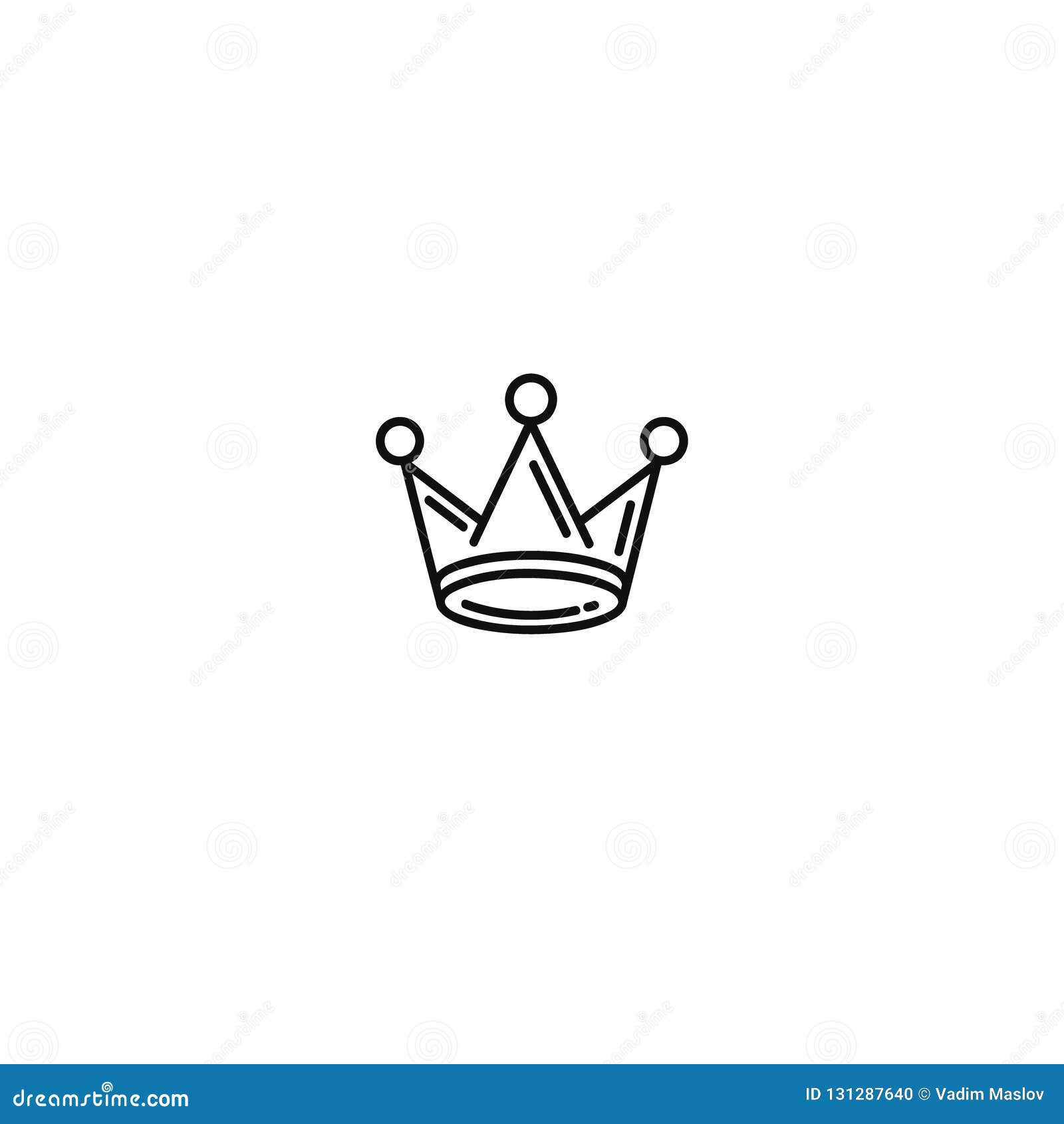 Crown Line Icon. Linear Style Pictogram Isolated on White Background ...