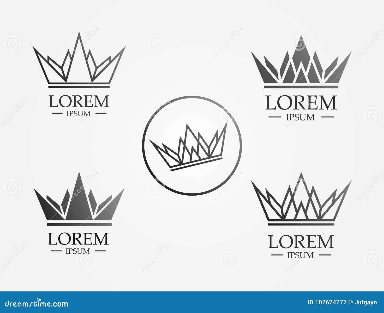 Crown Line Icon Logo stock vector. Illustration of elegant - 102674777