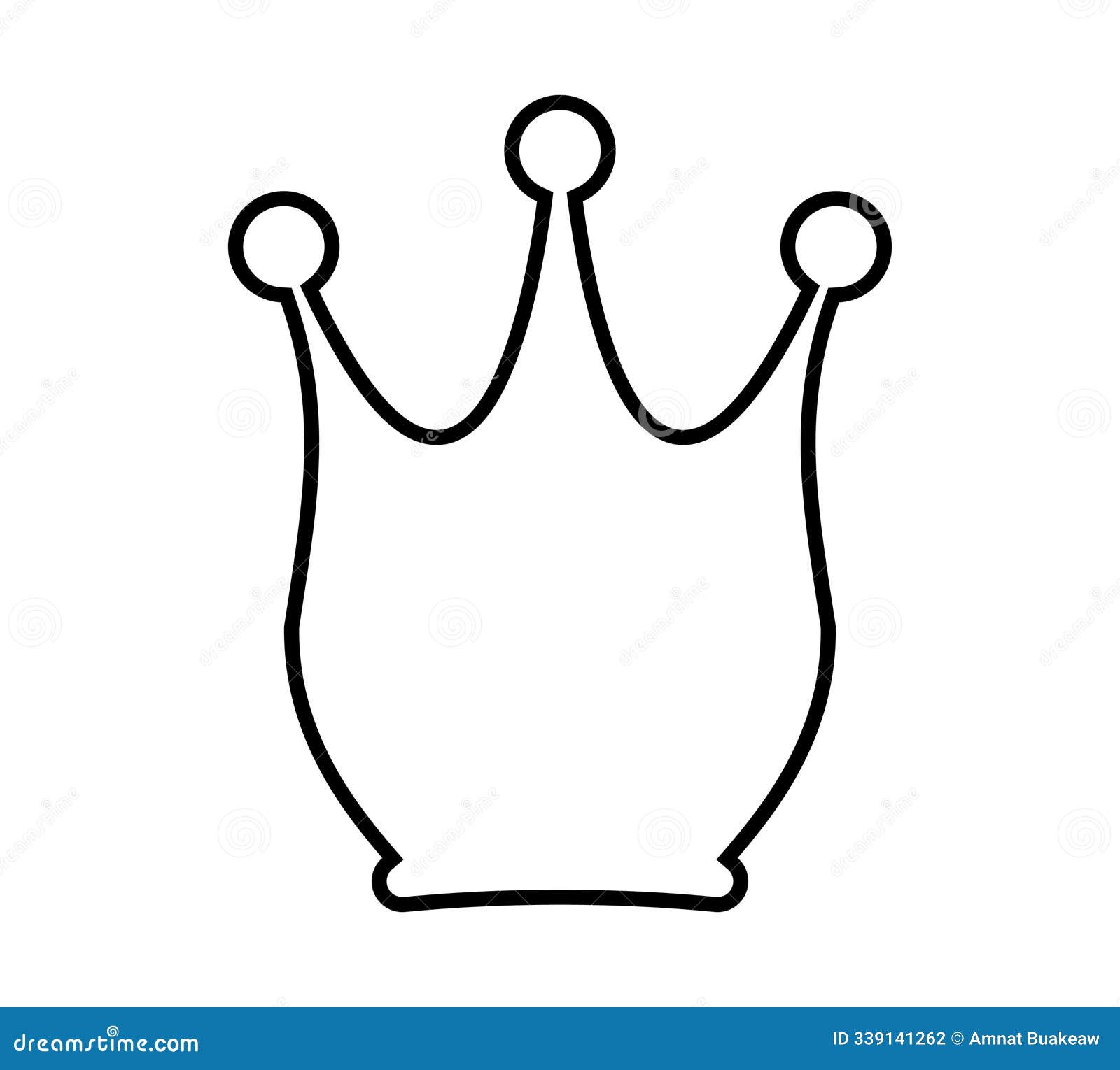 Crown Line Icon, Crown Outline Silhouette, Crown Simple Shape Stock ...