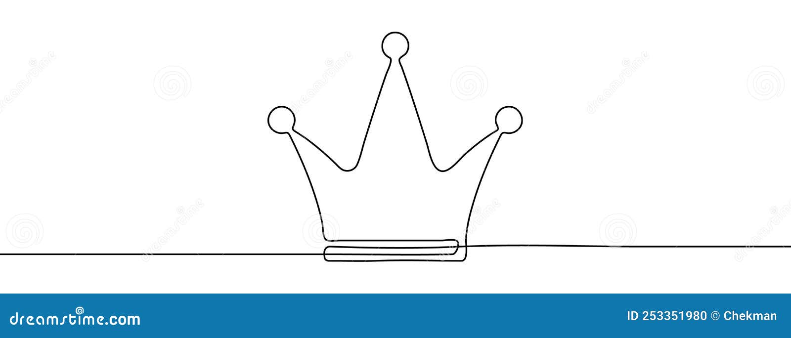 Crown Linear Background. One Continuous Line Drawing Of Crown Vector ...