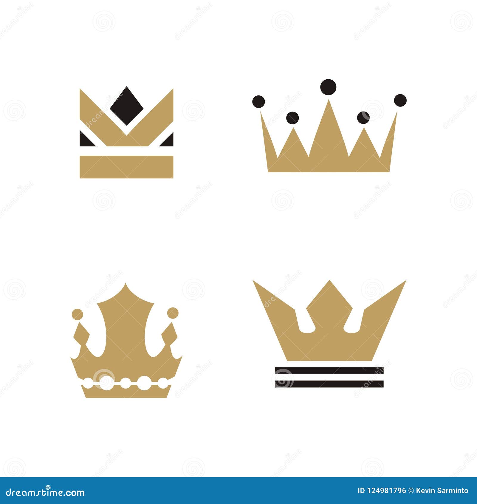 Crown logo design stock illustration. Illustration of isolated - 124981796