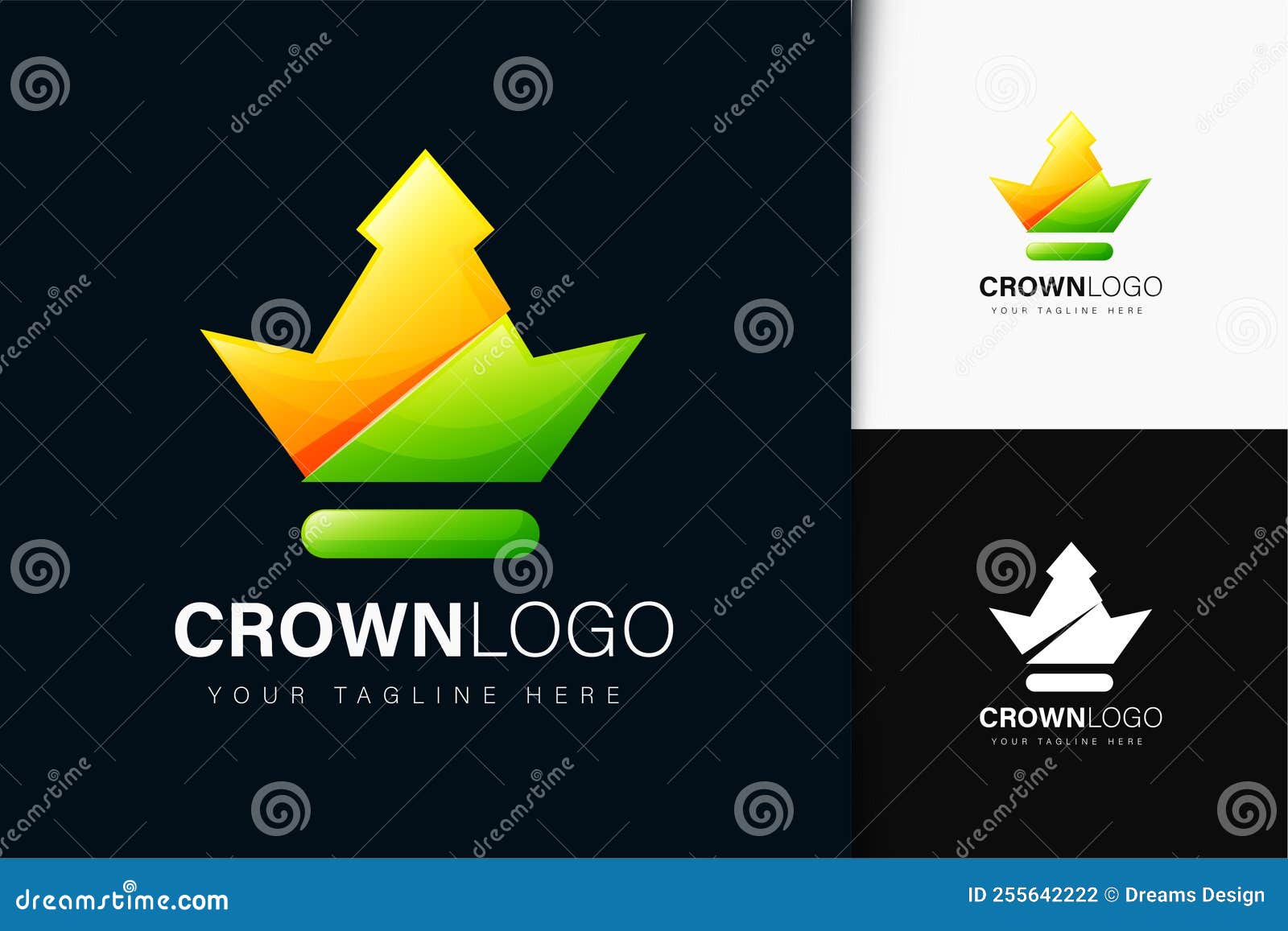 Crown Logo Design with Gradient Stock Vector - Illustration of luxury ...