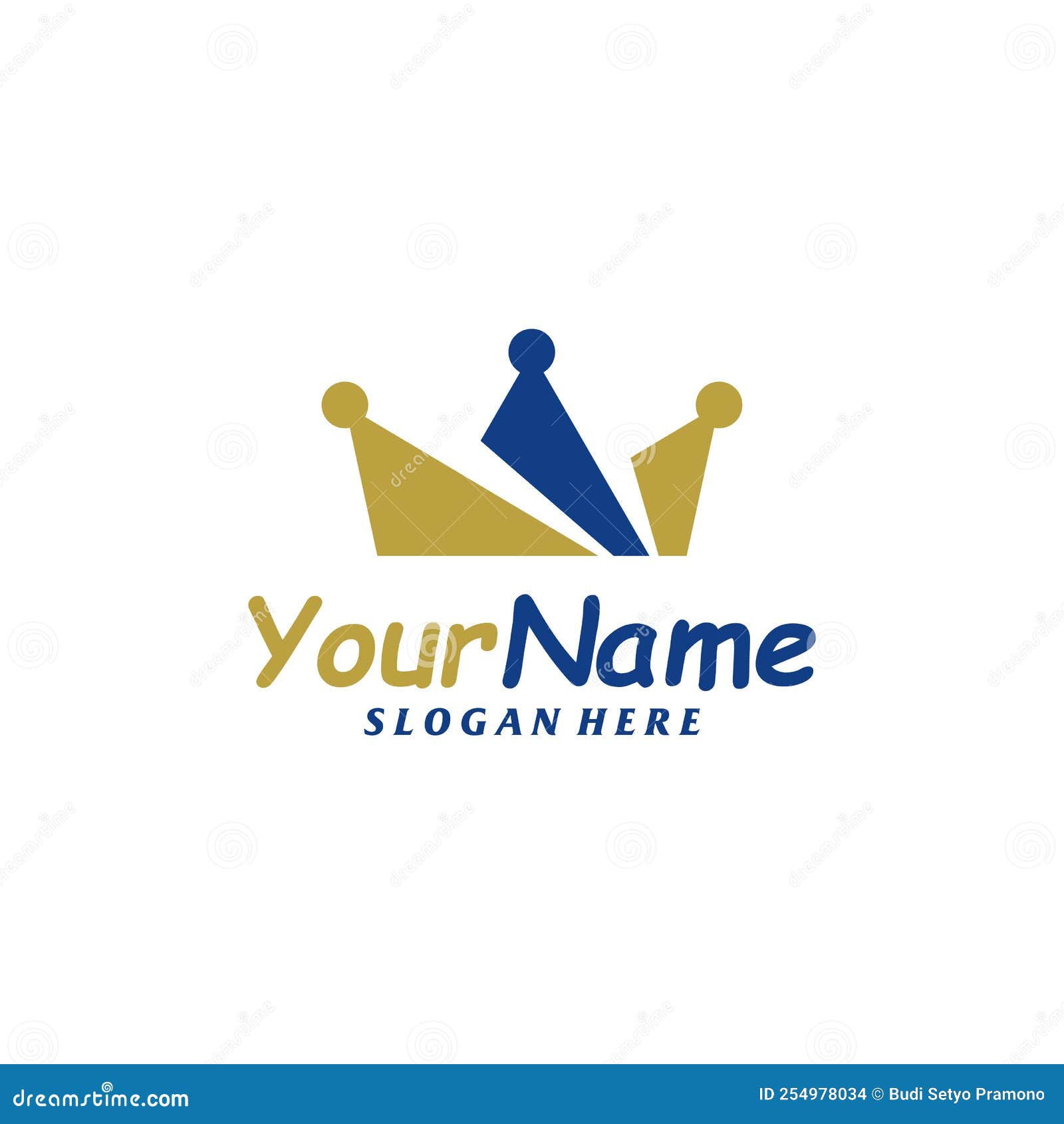 Crown Logo Design Template. King Logo Concept Vector Stock Illustration ...