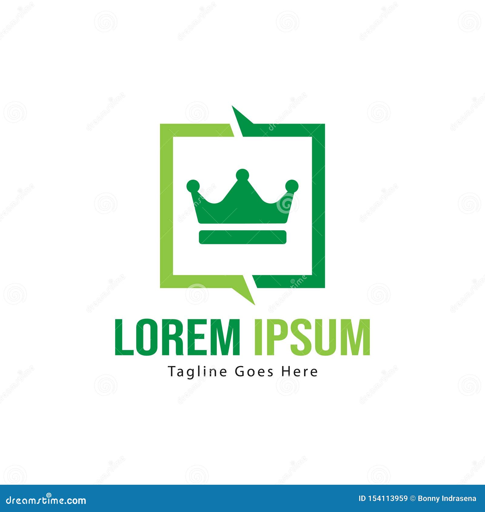 Crown Logo Template Design with Frame. Minimalist Crown Logo Vector ...