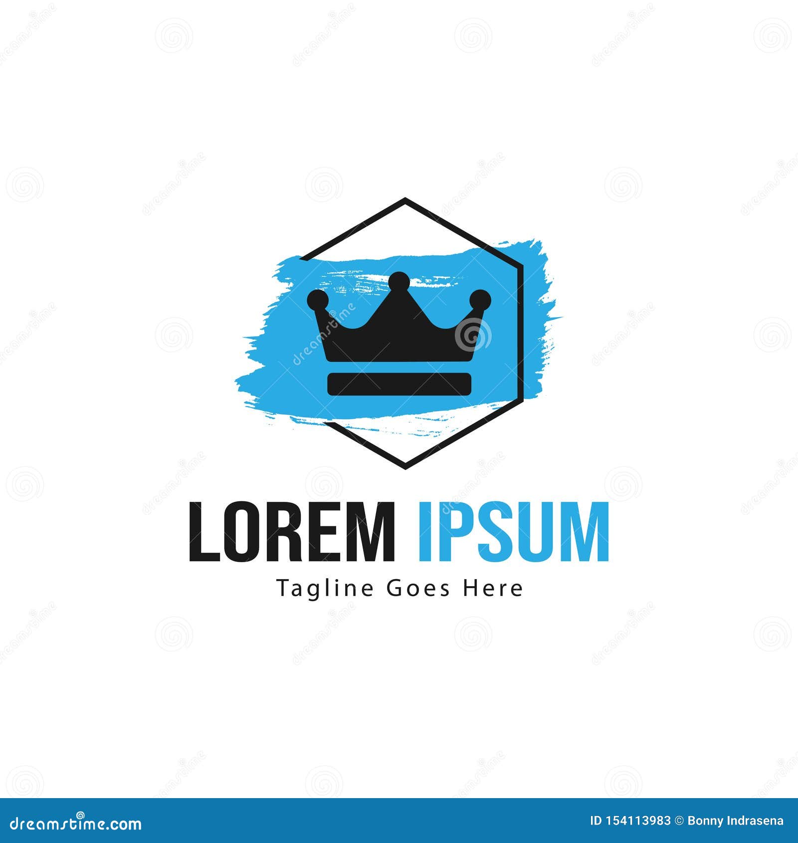 Crown Logo Template Design with Frame. Minimalist Crown Logo Vector ...