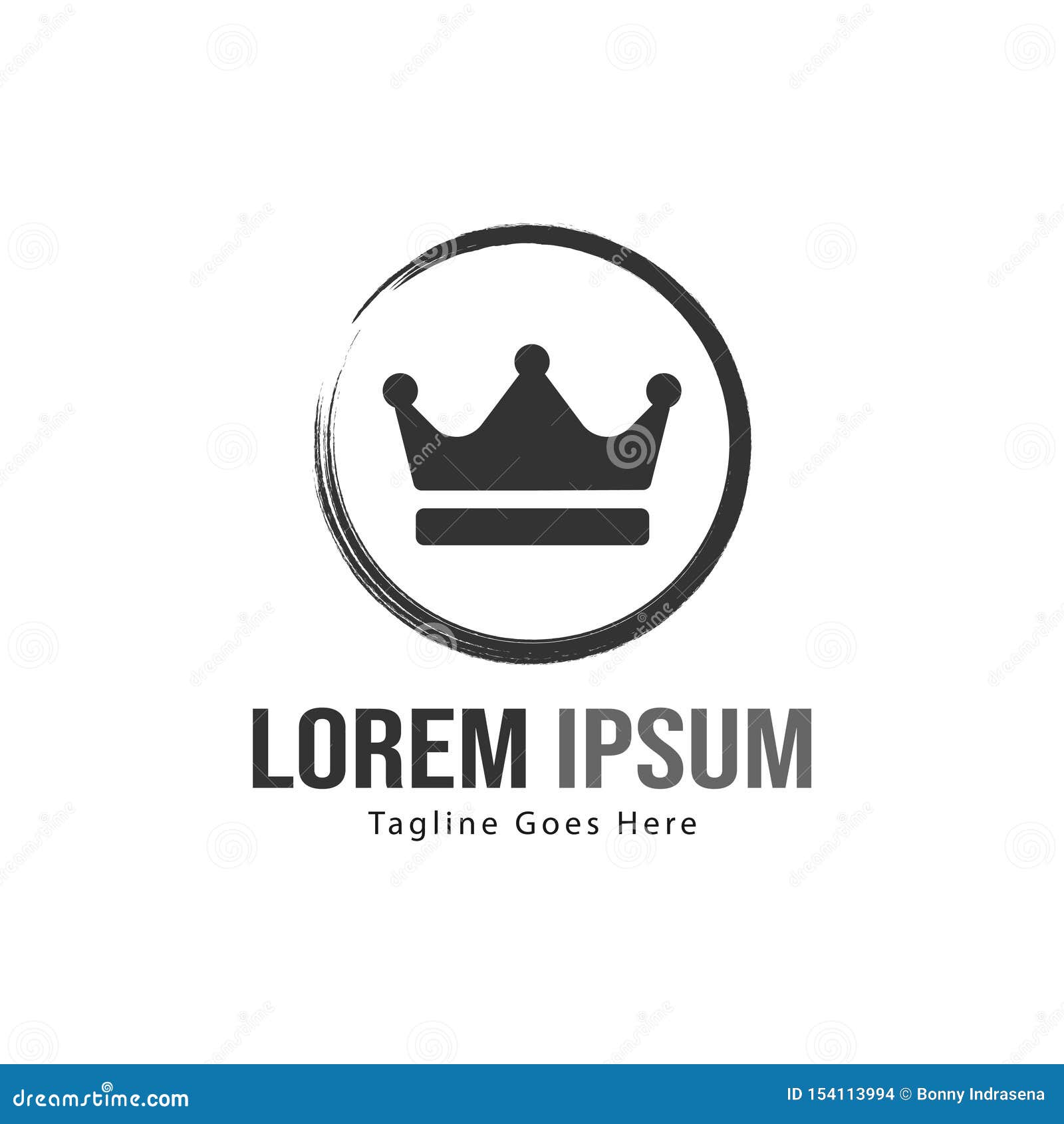 Crown Logo Template Design with Frame. Minimalist Crown Logo Vector ...