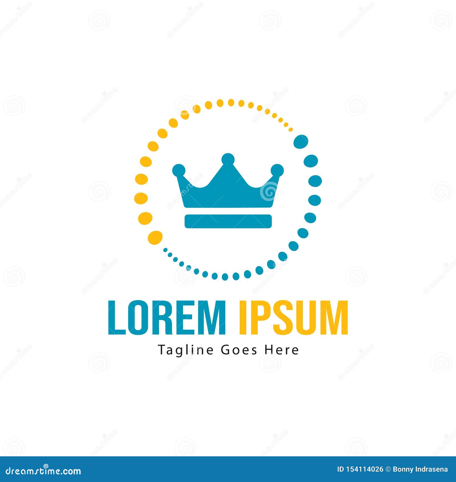 Crown Logo Template Design with Frame. Minimalist Crown Logo Vector ...