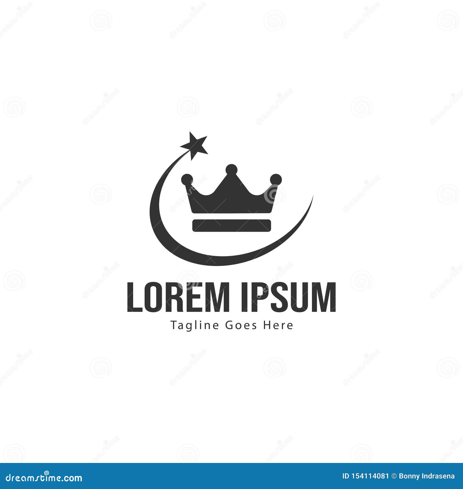 Crown Logo Template Design with Frame. Minimalist Crown Logo Vector ...