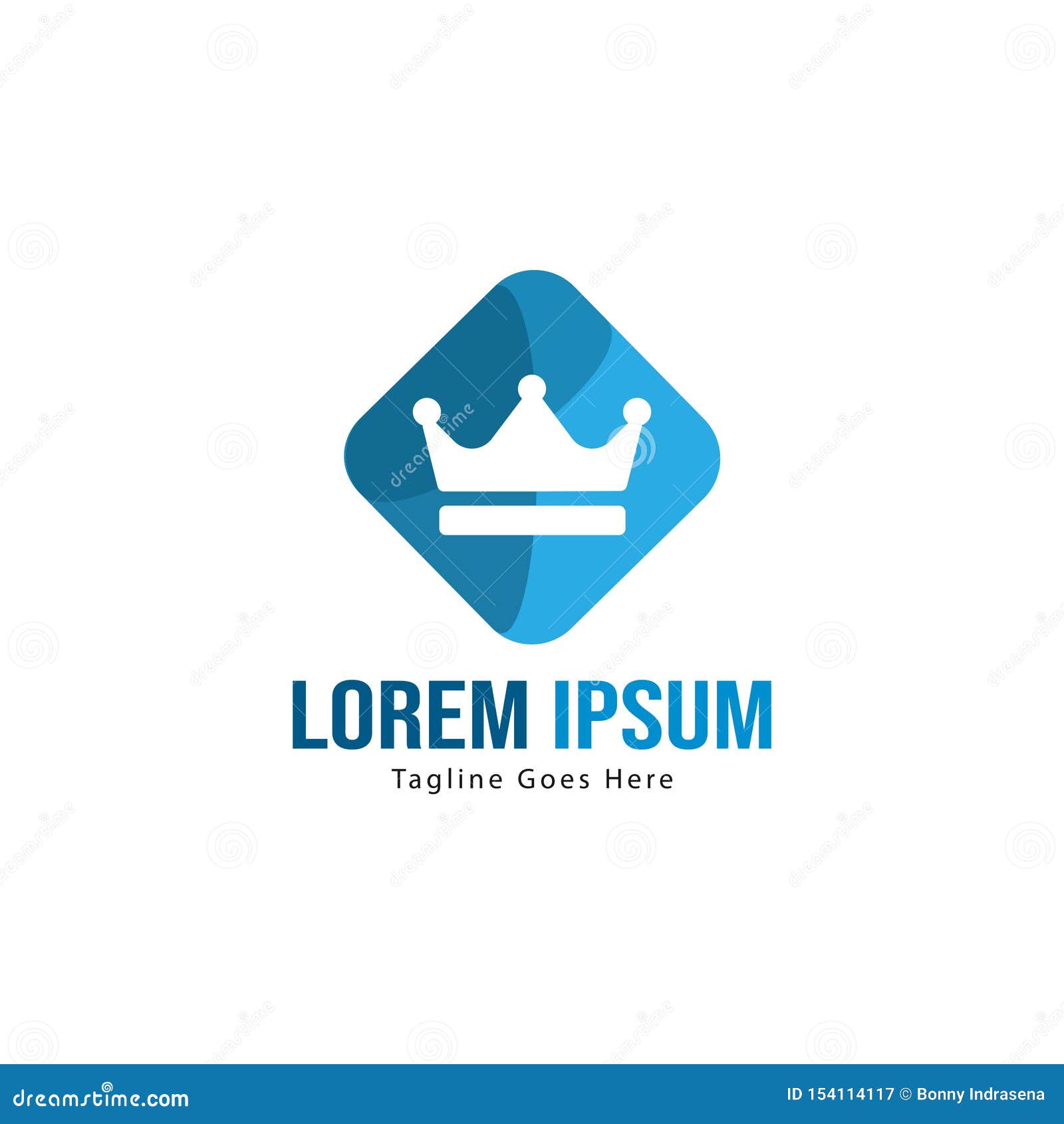 Crown Logo Template Design with Frame. Minimalist Crown Logo Vector ...