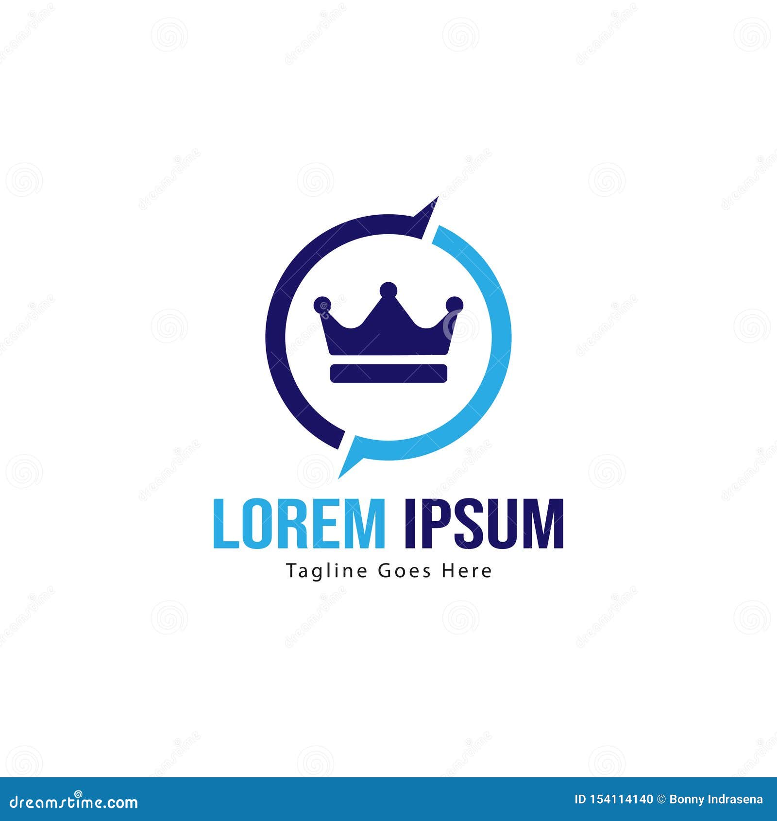 Crown Logo Template Design with Frame. Minimalist Crown Logo Vector ...