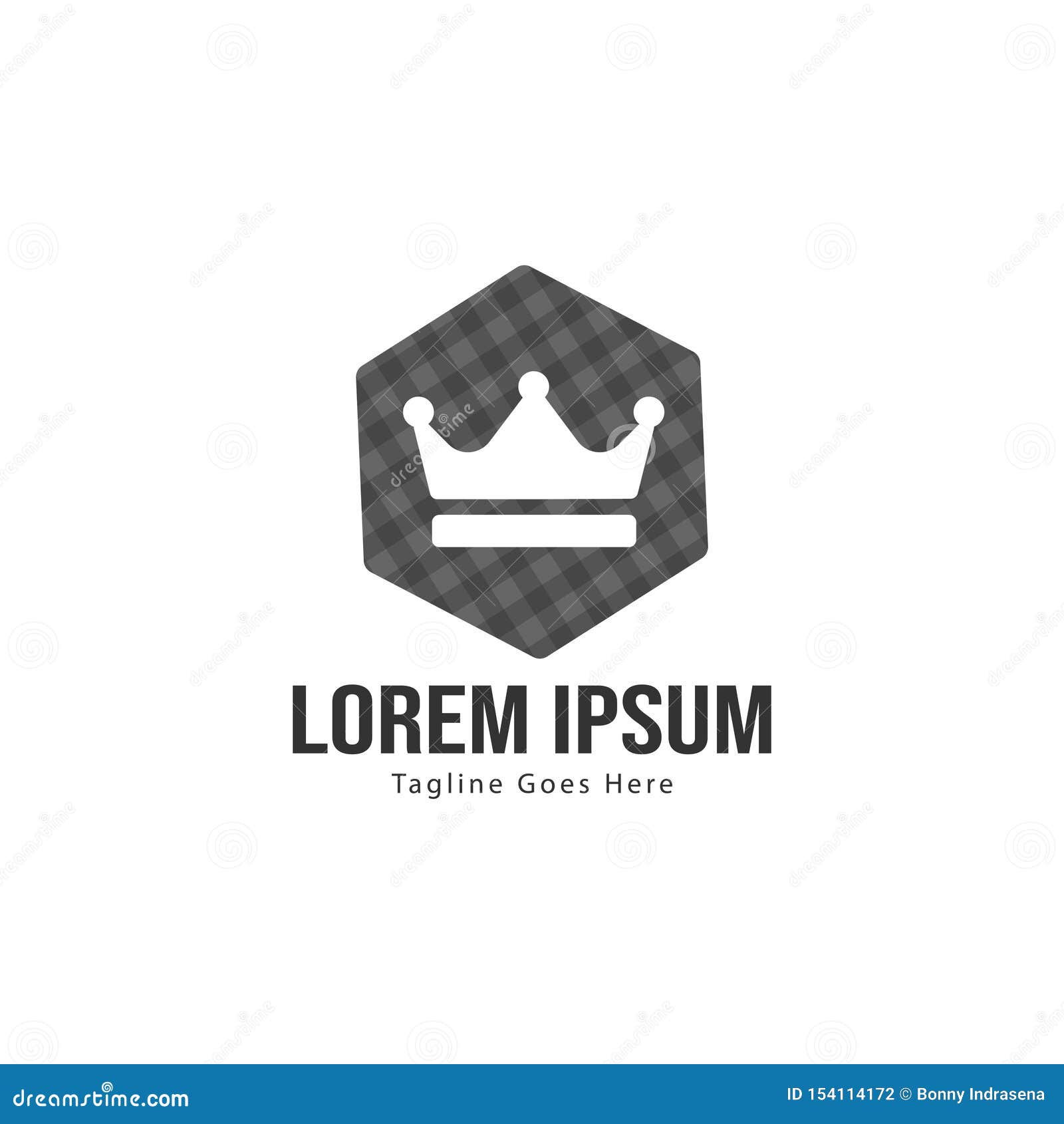 Crown Logo Template Design with Frame. Minimalist Crown Logo Vector ...