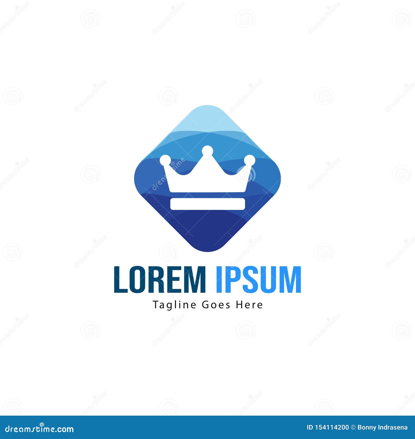 Crown Logo Template Design with Frame. Minimalist Crown Logo Vector ...