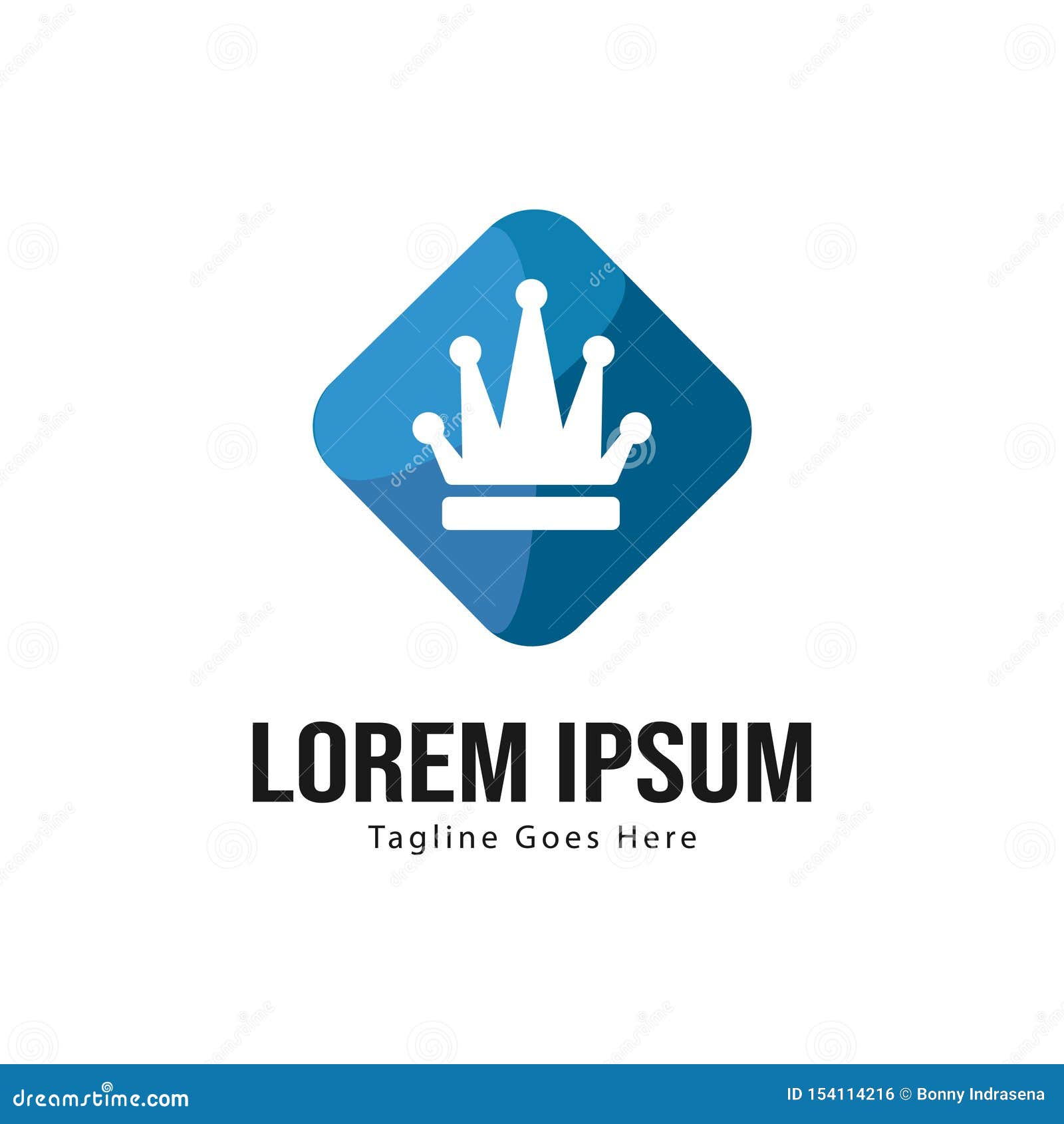 Crown Logo Template Design with Frame. Minimalist Crown Logo Vector ...