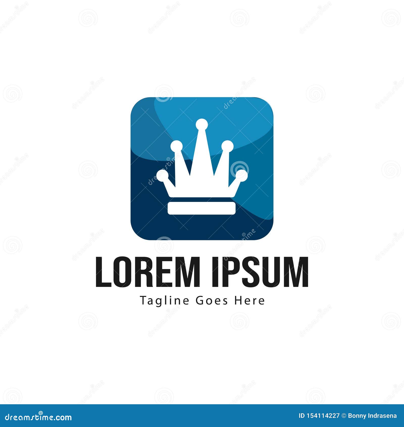 Crown Logo Template Design with Frame. Minimalist Crown Logo Vector ...