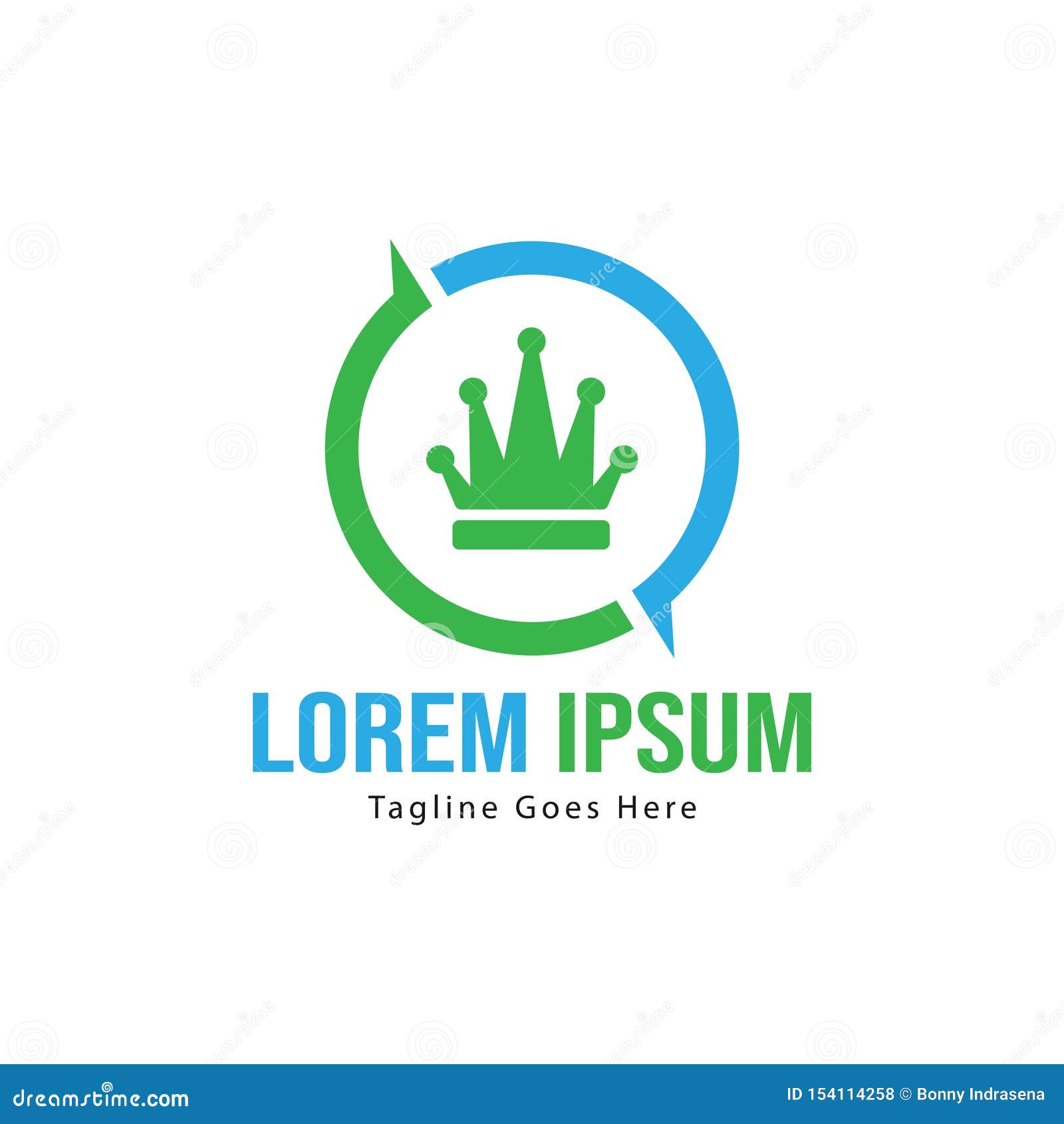 Crown Logo Template Design with Frame. Minimalist Crown Logo Vector ...