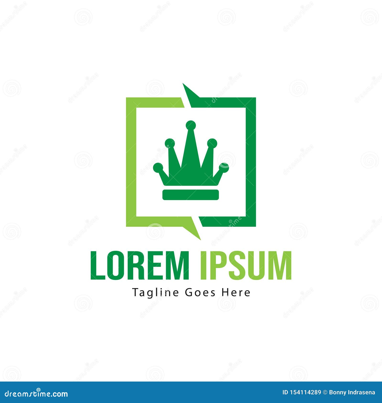 Crown Logo Template Design with Frame. Minimalist Crown Logo Vector ...