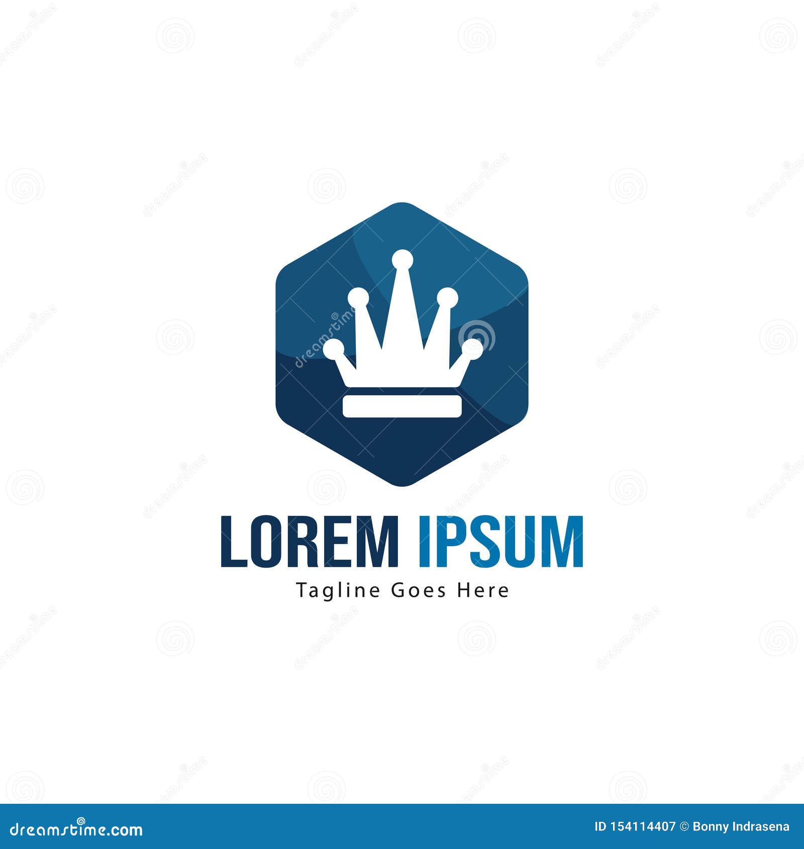 Crown Logo Template Design with Frame. Minimalist Crown Logo Vector ...