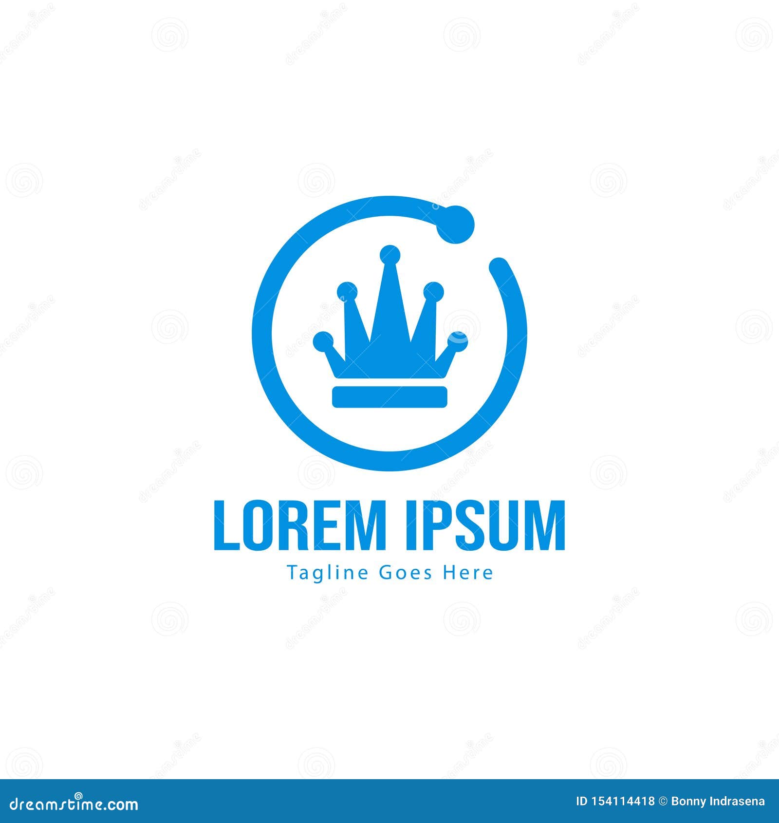 Crown Logo Template Design with Frame. Minimalist Crown Logo Vector ...