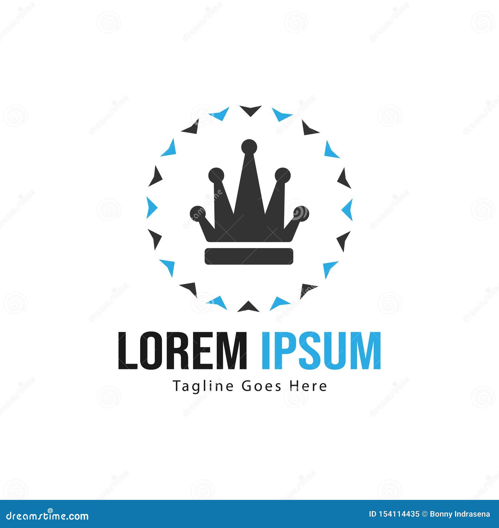 Crown Logo Template Design with Frame. Minimalist Crown Logo Vector ...