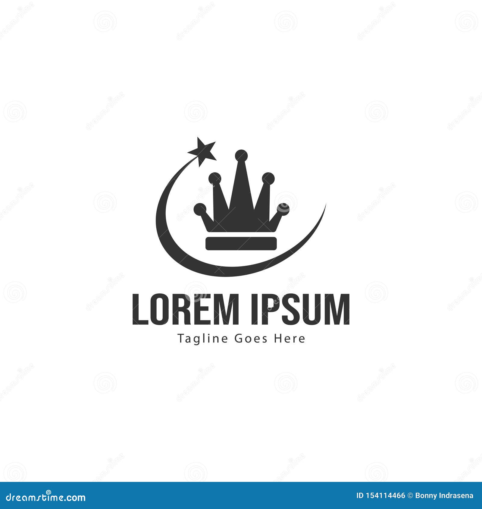 Crown Logo Template Design with Frame. Minimalist Crown Logo Vector ...
