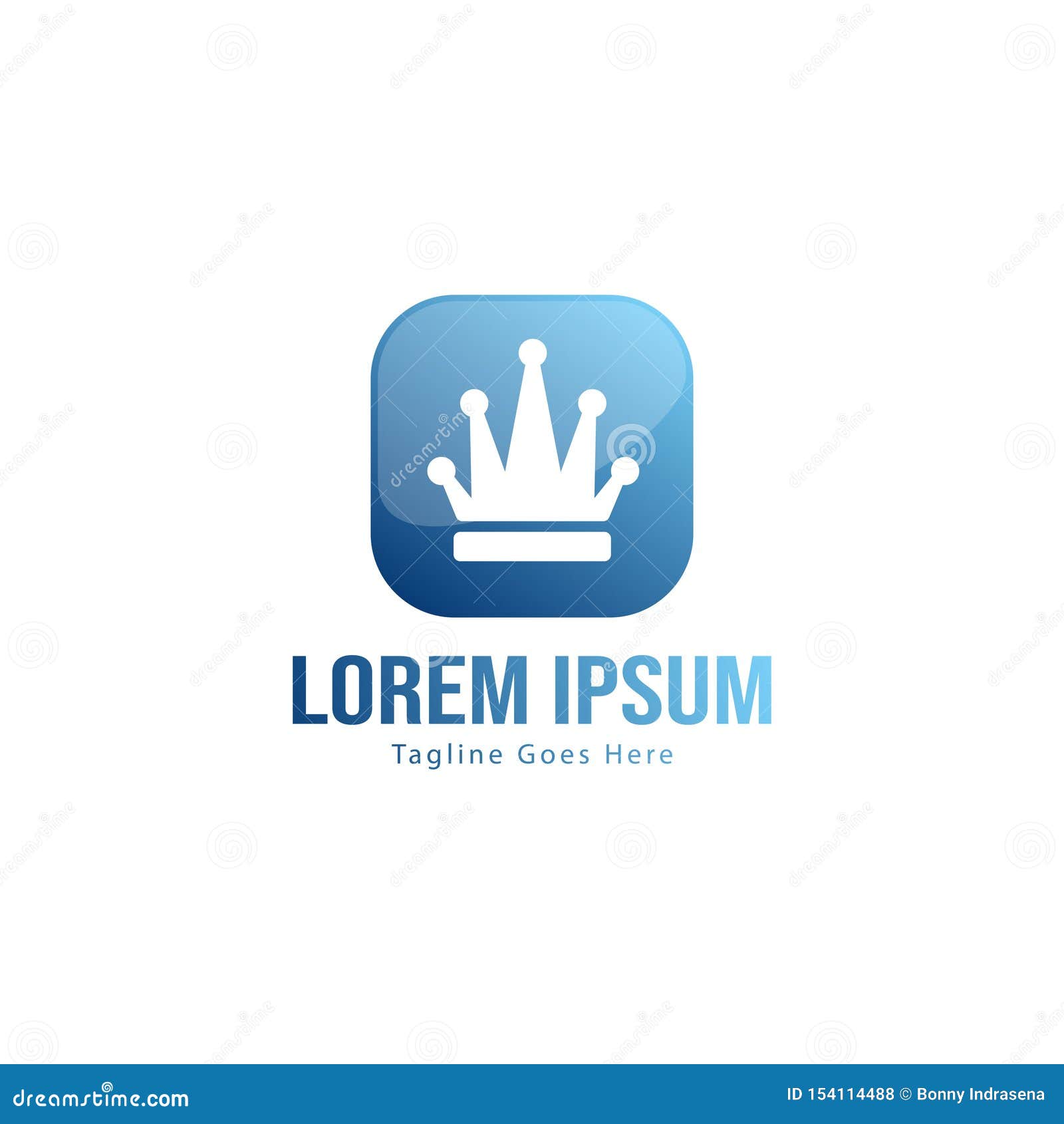 Crown Logo Template Design with Frame. Minimalist Crown Logo Vector ...