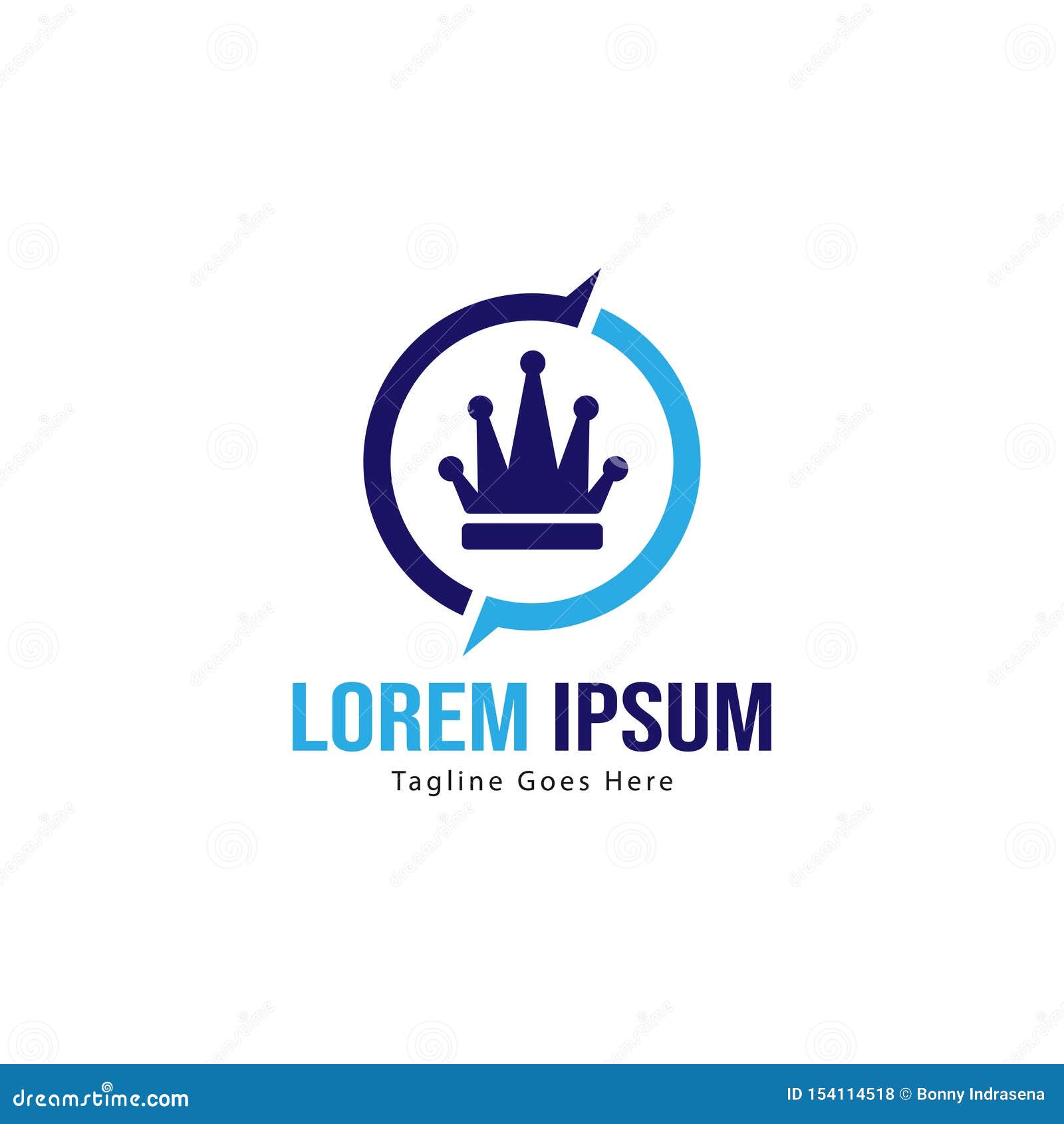 Crown Logo Template Design with Frame. Minimalist Crown Logo Vector ...