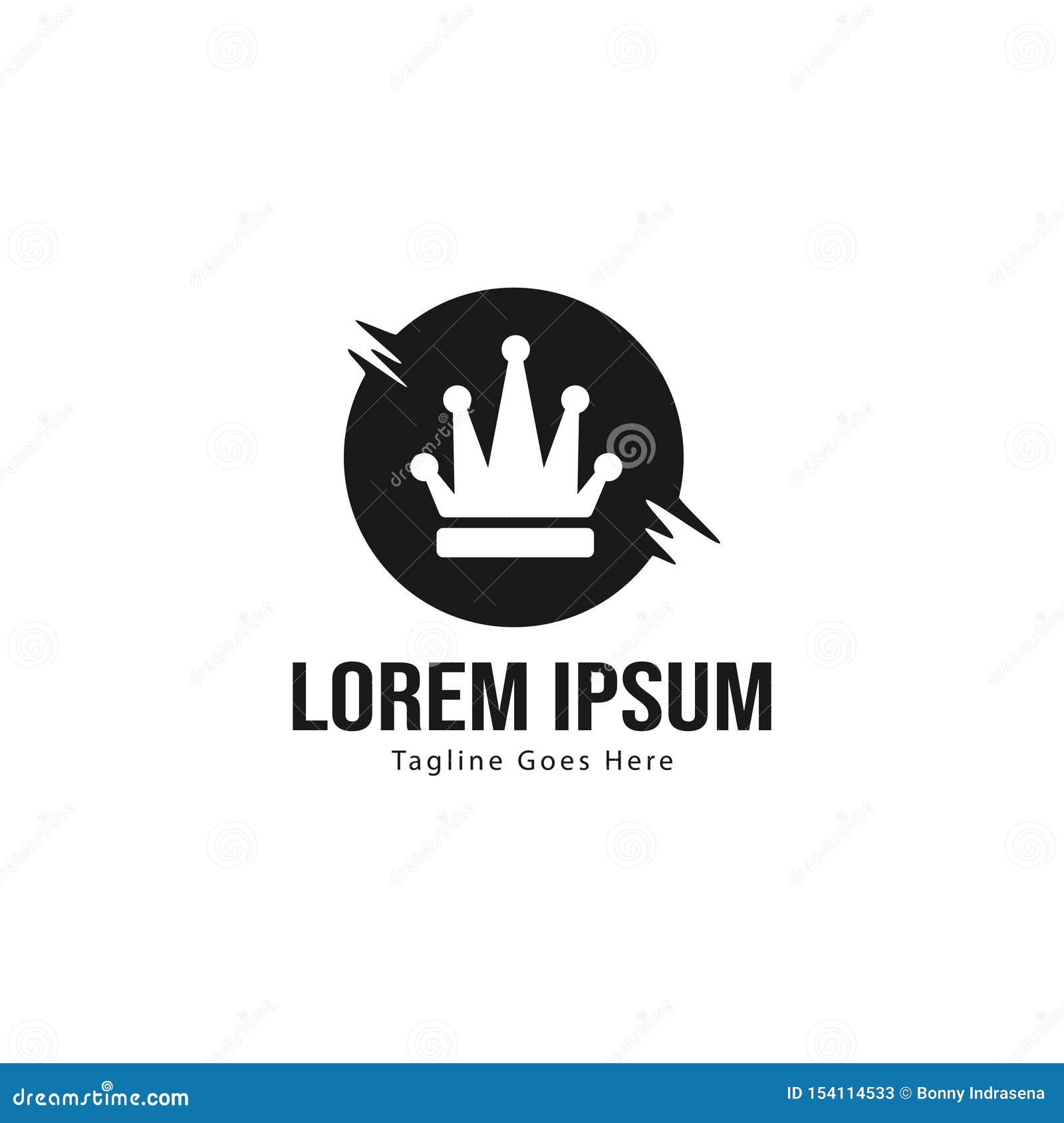 Crown Logo Template Design with Frame. Minimalist Crown Logo Vector ...