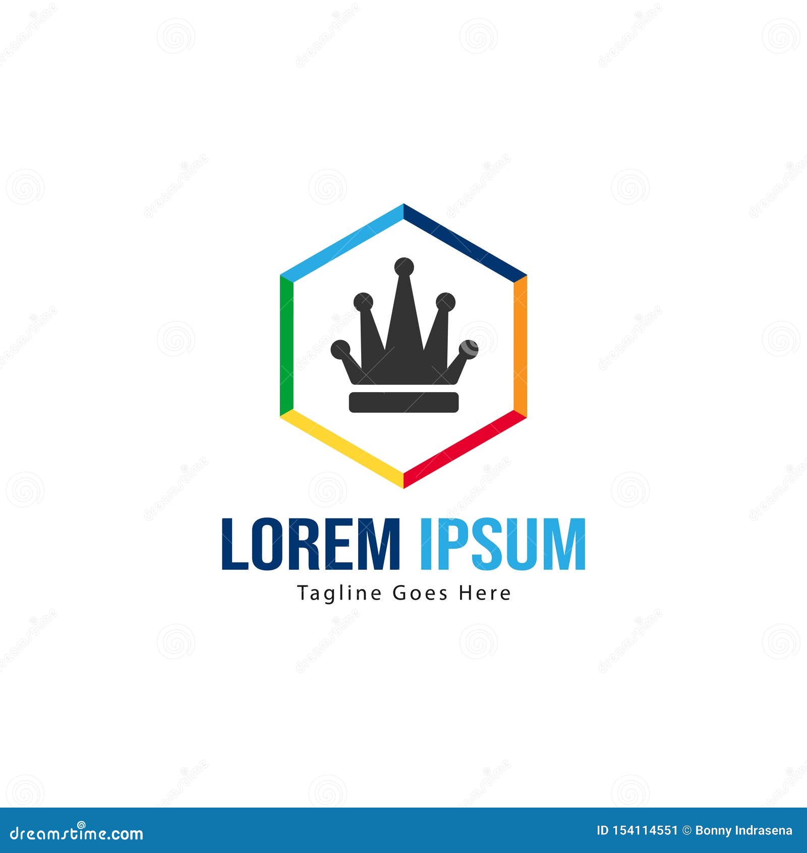 Crown Logo Template Design with Frame. Minimalist Crown Logo Vector ...