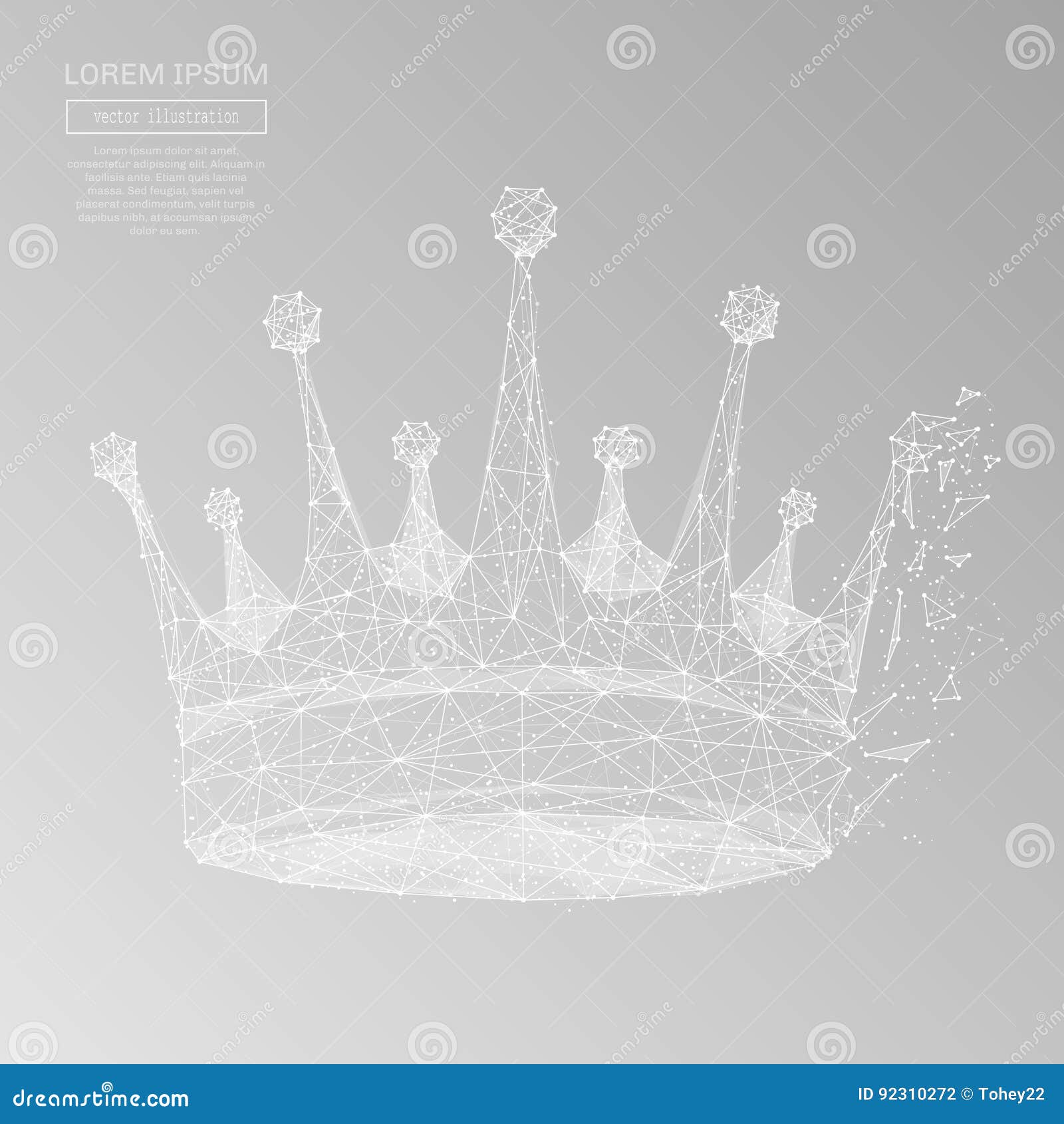 Crown low poly white stock vector. Illustration of poly - 92310272