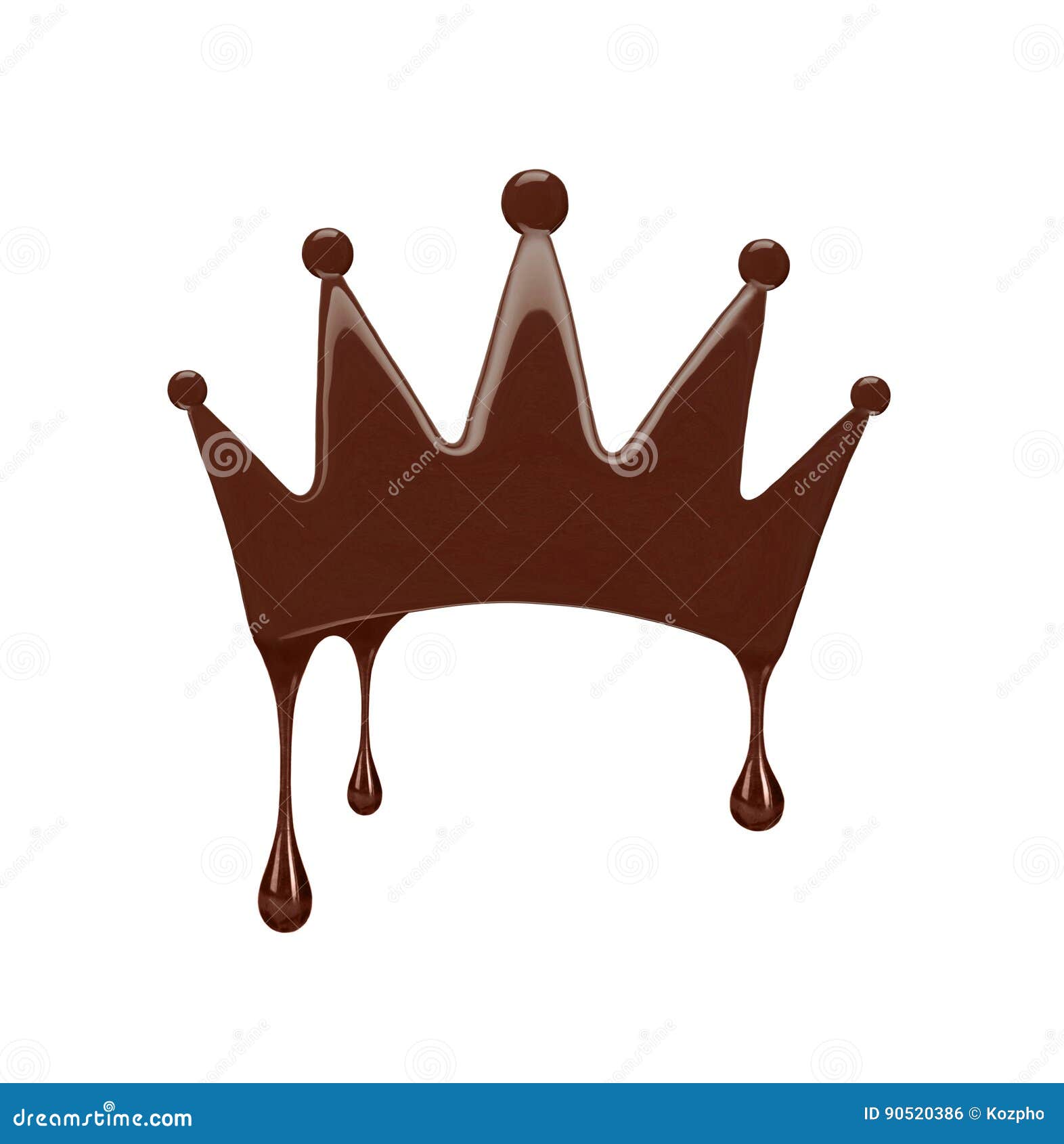 Crown Made of Melted Chocolate Isolated on White Stock Photo - Image of ...
