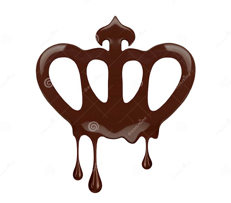 Crown Made of Melted Chocolate on White Background Stock Illustration ...