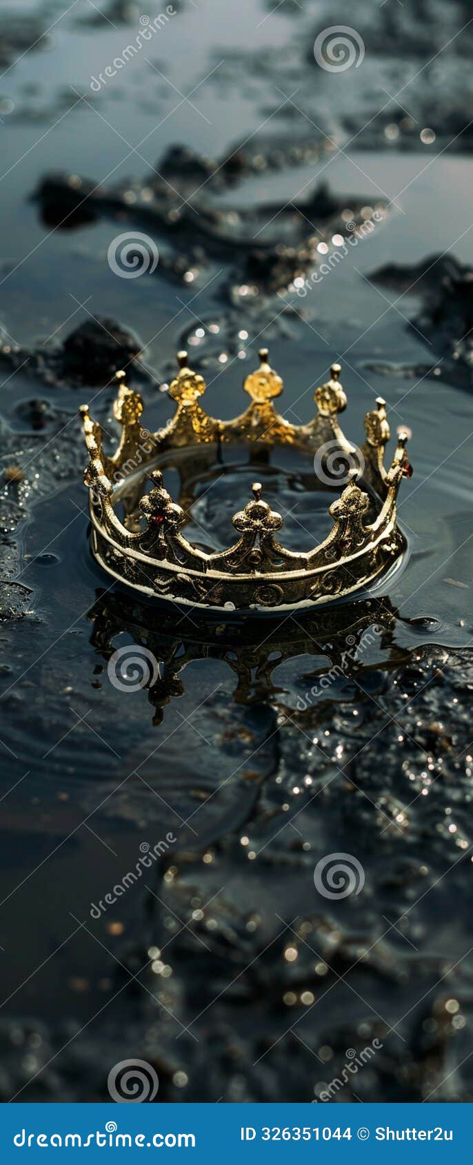 A Crown Melting Into A Puddle Symbolizing The Dissolution Of Authority ...